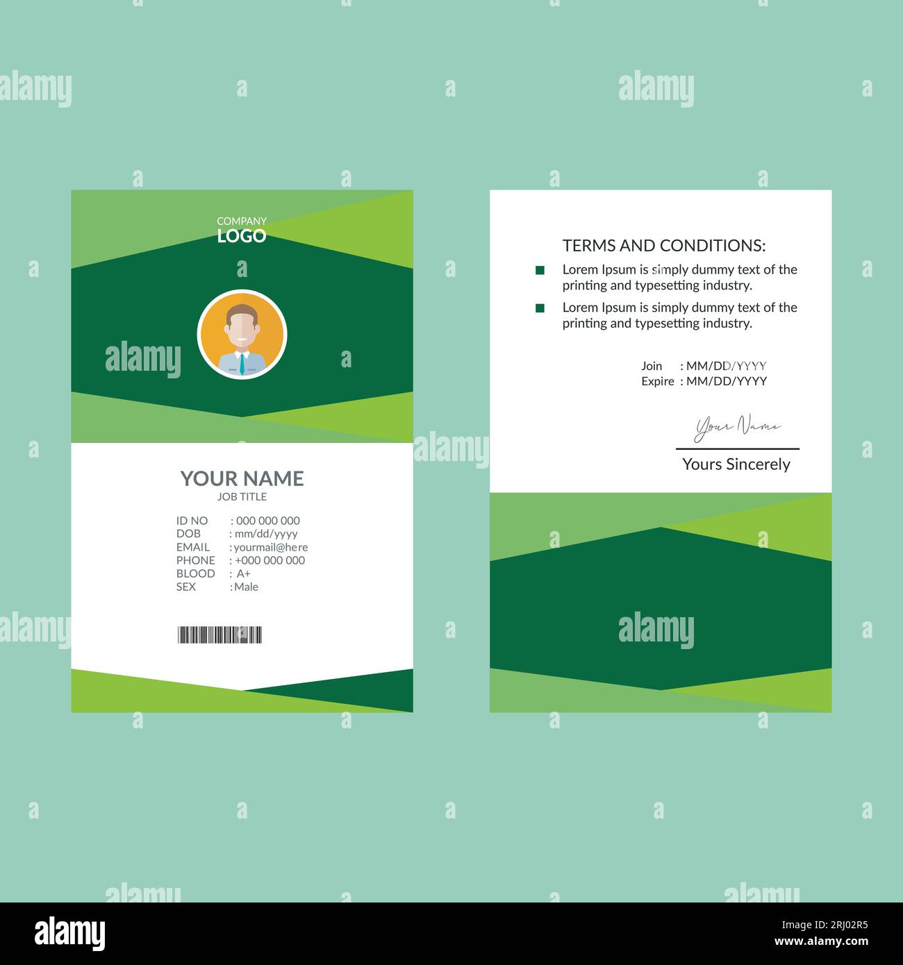 Elegant ID Card Design Template Stock Vector Image & Art - Alamy