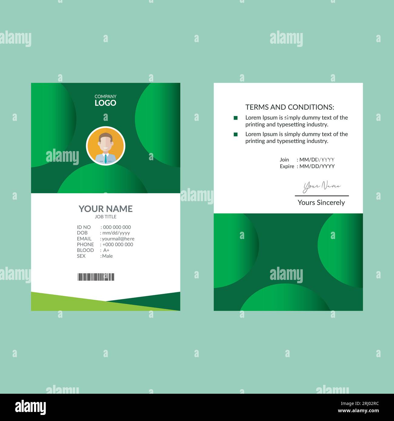 Elegant ID Card Design Template Stock Vector Image & Art - Alamy