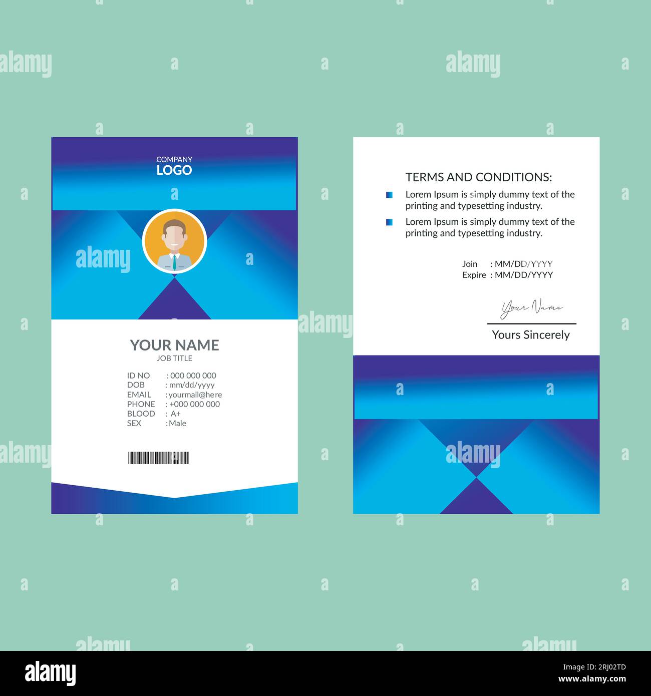 Elegant ID Card Design Template Stock Vector Image & Art - Alamy