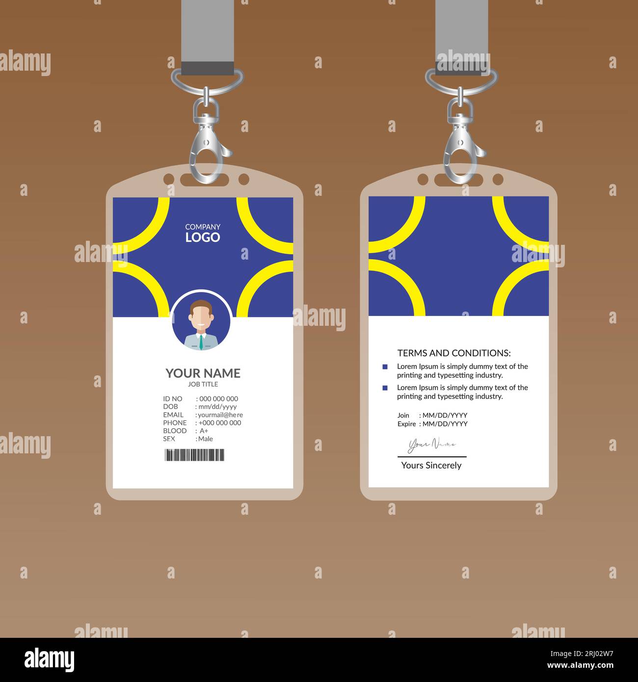 Elegant ID Card Design Template Stock Vector Image & Art - Alamy