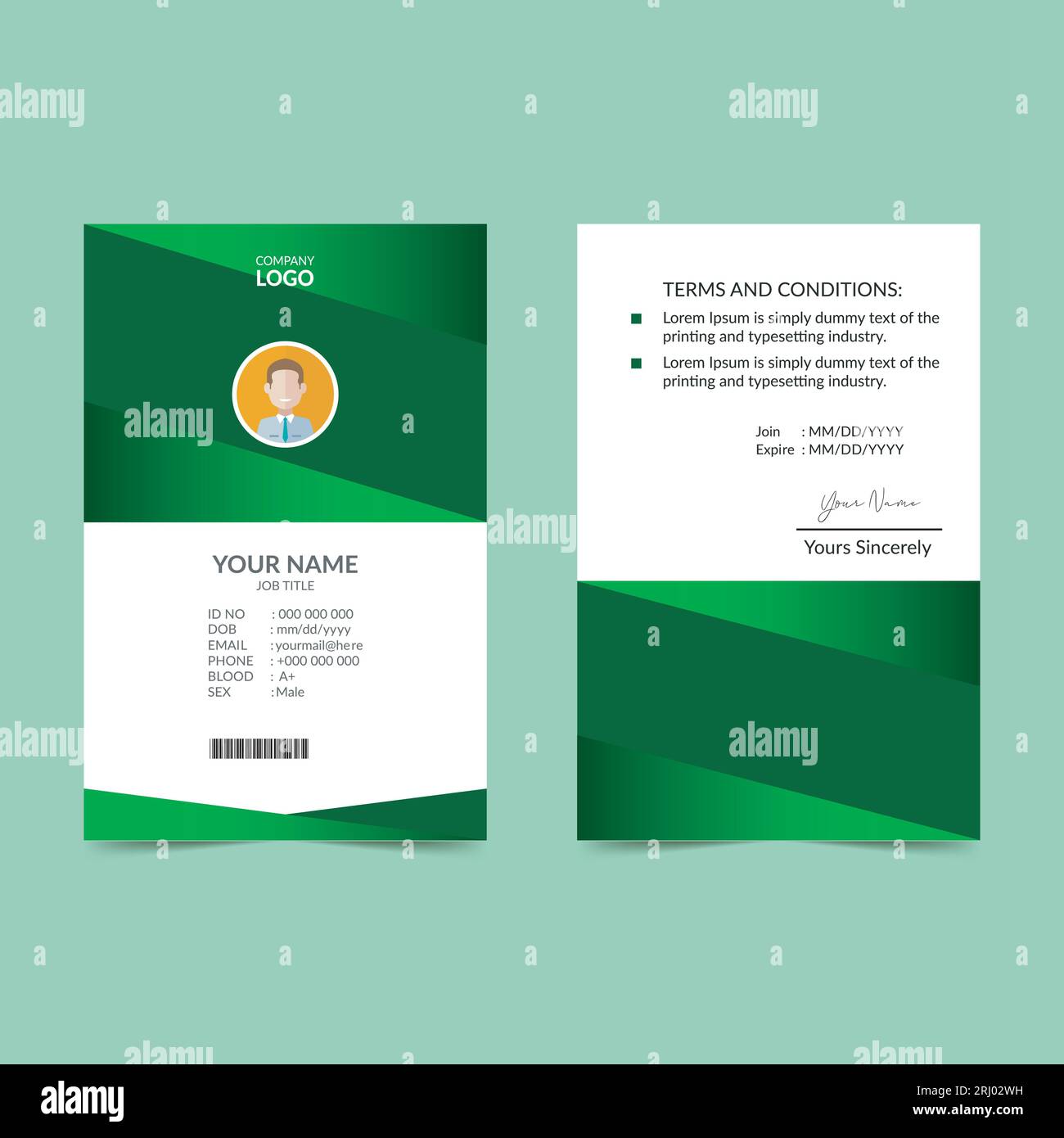 Elegant ID Card Design Template Stock Vector Image & Art - Alamy