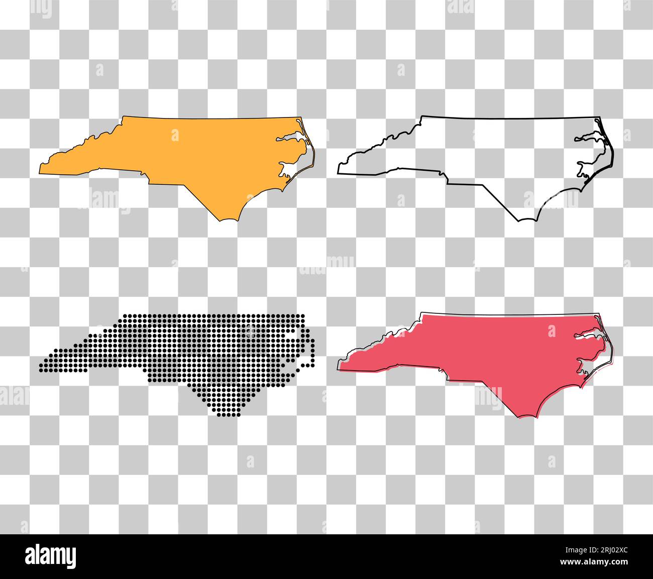 Set of North Carolina map, united states of america. Flat concept ...
