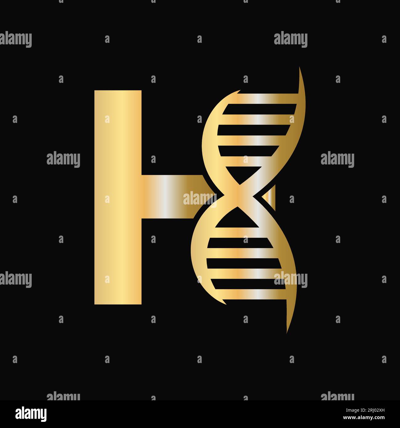 Letter H DNA Logo Design Concept With DNA Cell Icon. Health Care Symbol ...