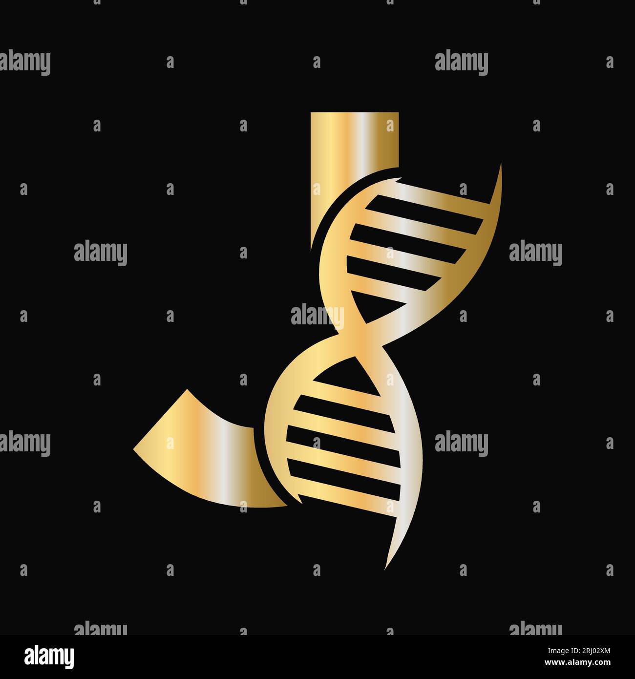 Letter J DNA Logo Design Concept With DNA Cell Icon. Health Care Symbol ...