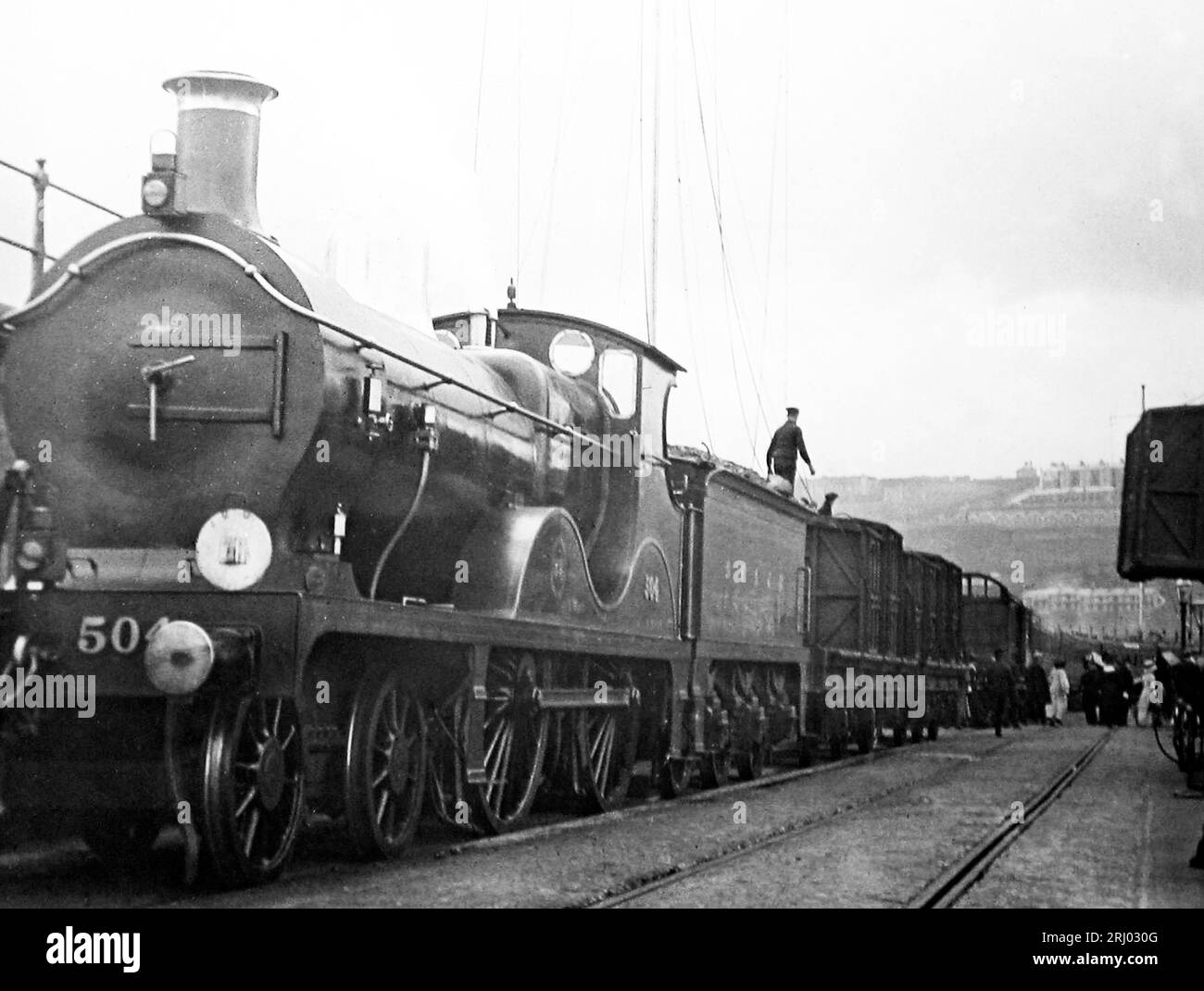 Goods train on Dover Pier, early 1900s Stock Photo - Alamy