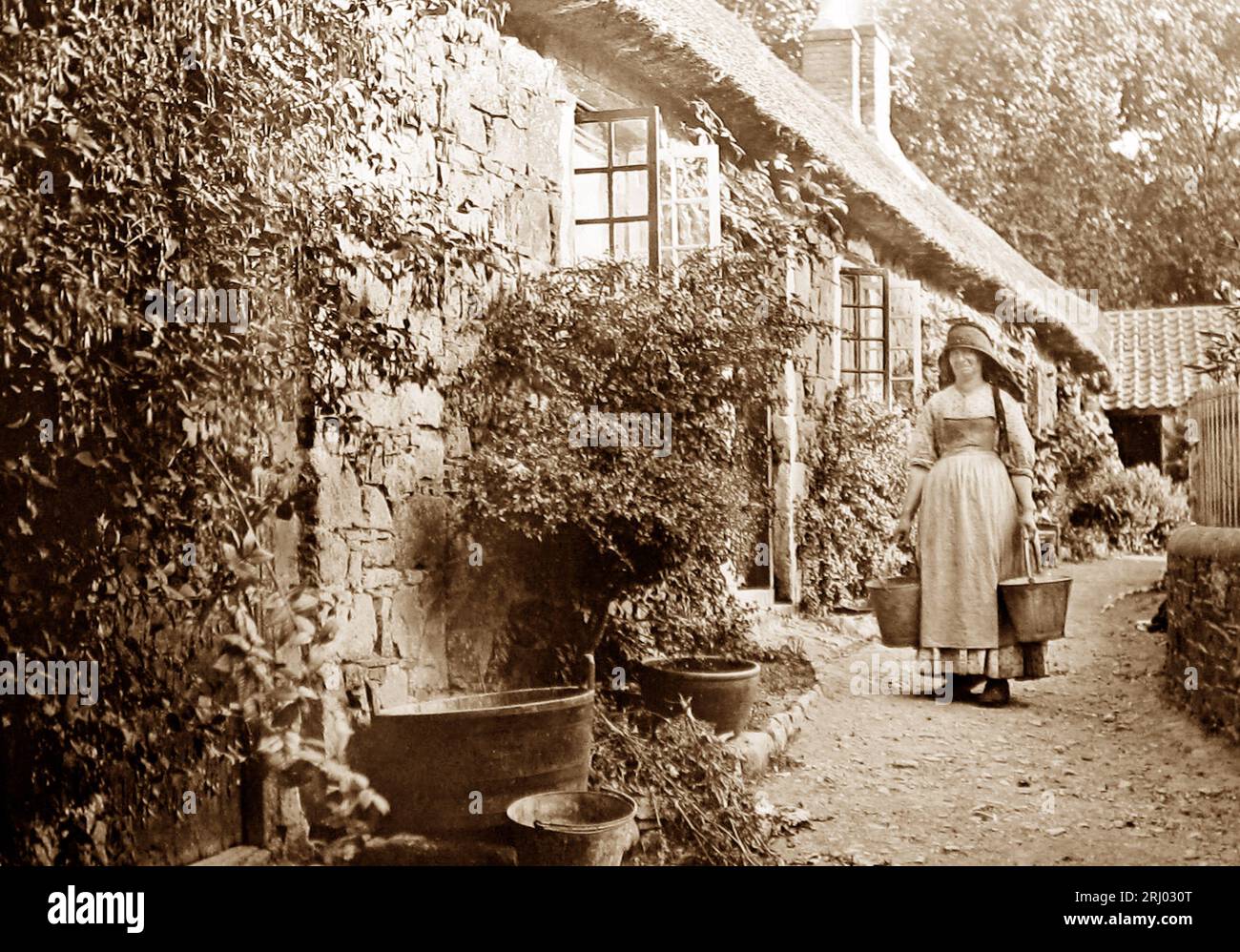 A cottage in Sark, Channel Islands, Victorian period Stock Photo - Alamy