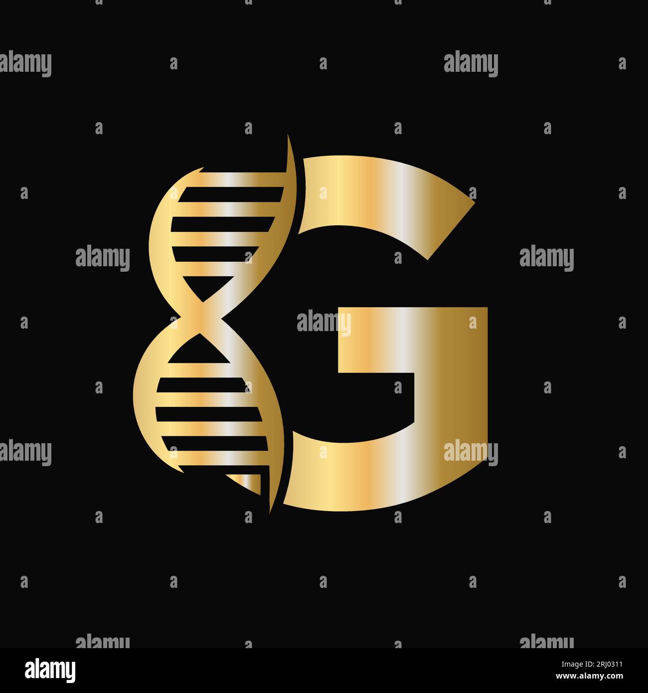 Letter G DNA Logo Design Concept With DNA Cell Icon. Health Care Symbol ...