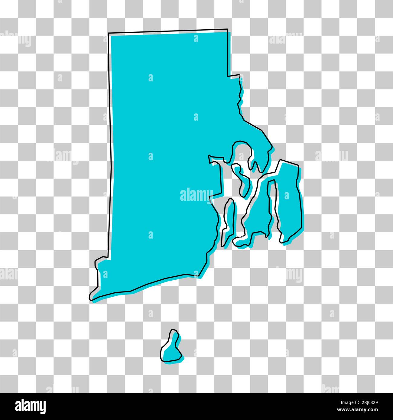 Rhode island map shape, united states of america. Flat concept symbol ...