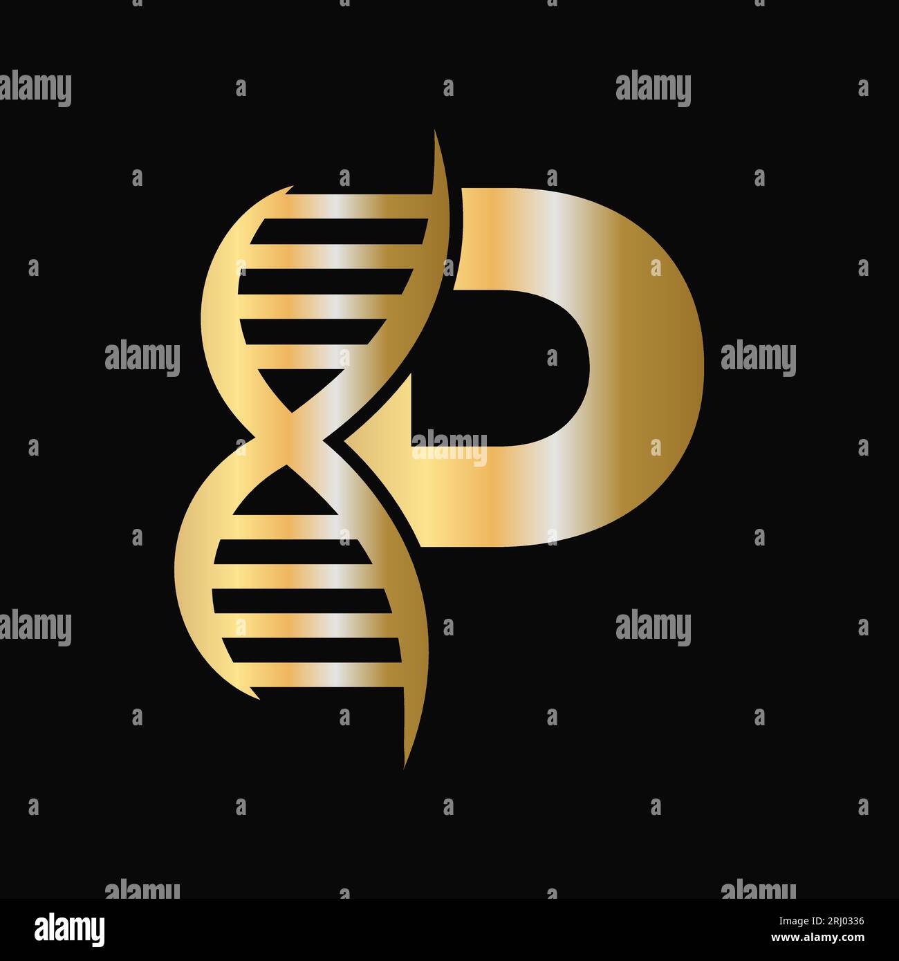 Letter P DNA Logo Design Concept With DNA Cell Icon. Health Care Symbol ...