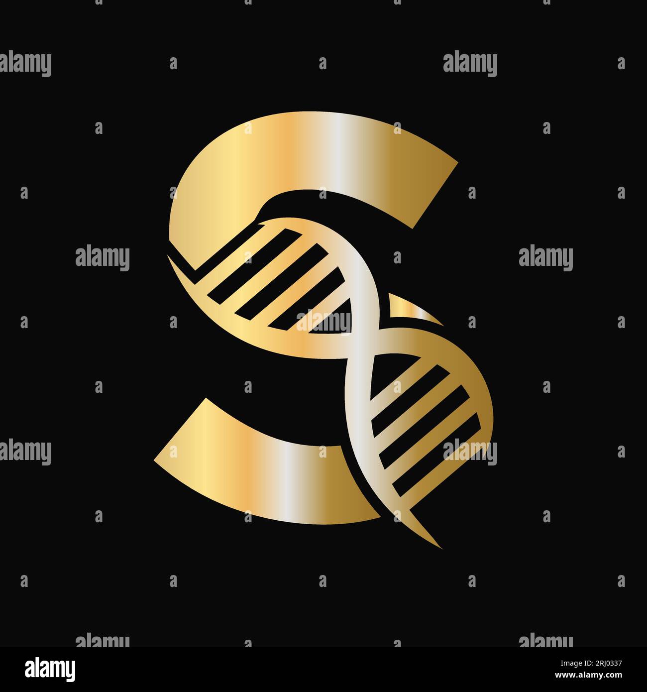 Letter S DNA Logo Design Concept With DNA Cell Icon. Health Care Symbol ...