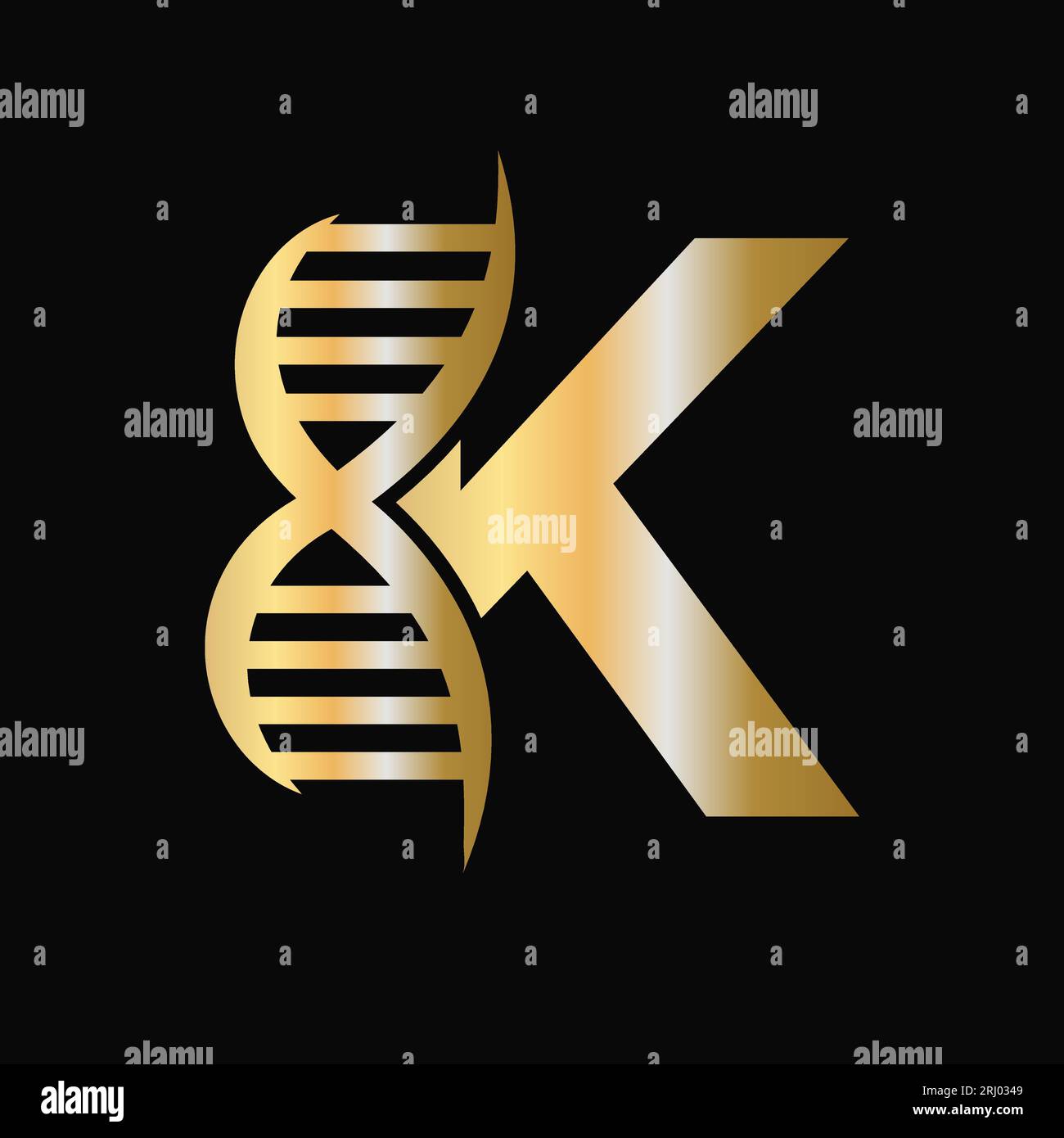 Letter K DNA Logo Design Concept With DNA Cell Icon. Health Care Symbol Stock Vector Image & Art ...
