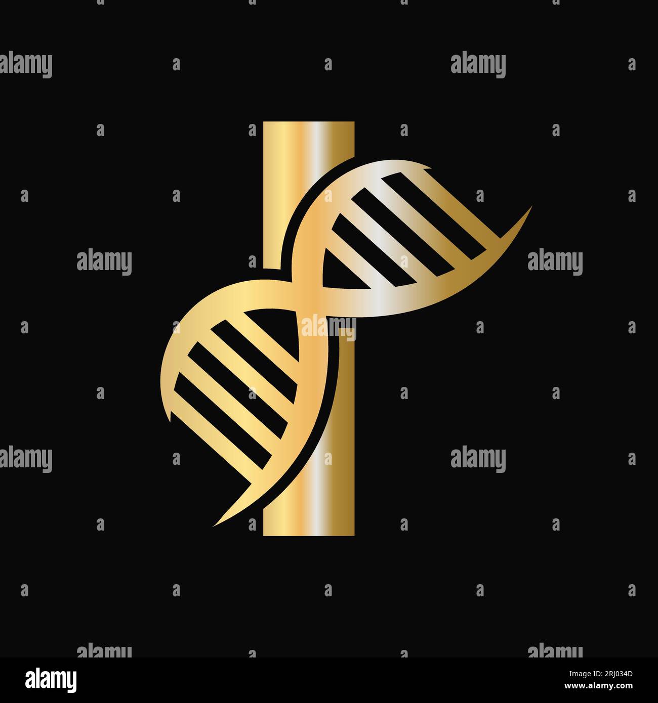 Letter I DNA Logo Design Concept With DNA Cell Icon. Health Care Symbol ...
