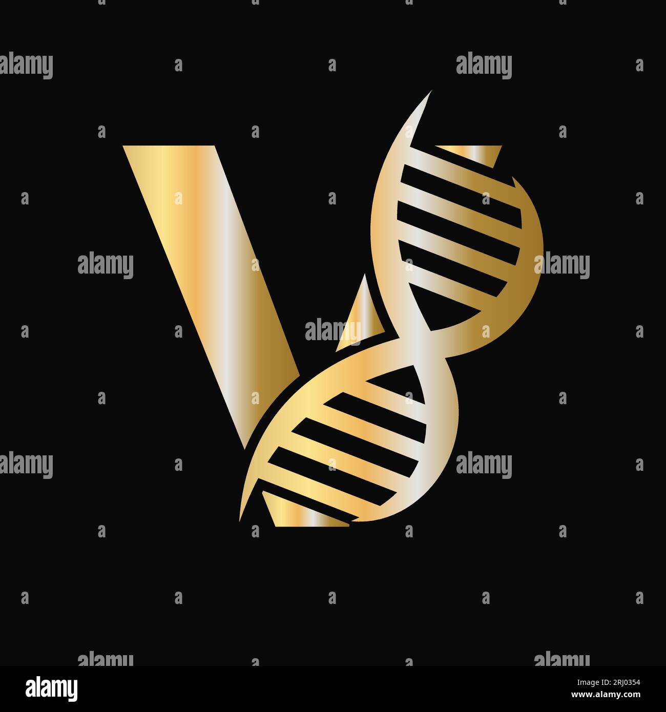 Letter V DNA Logo Design Concept With DNA Cell Icon. Health Care Symbol ...