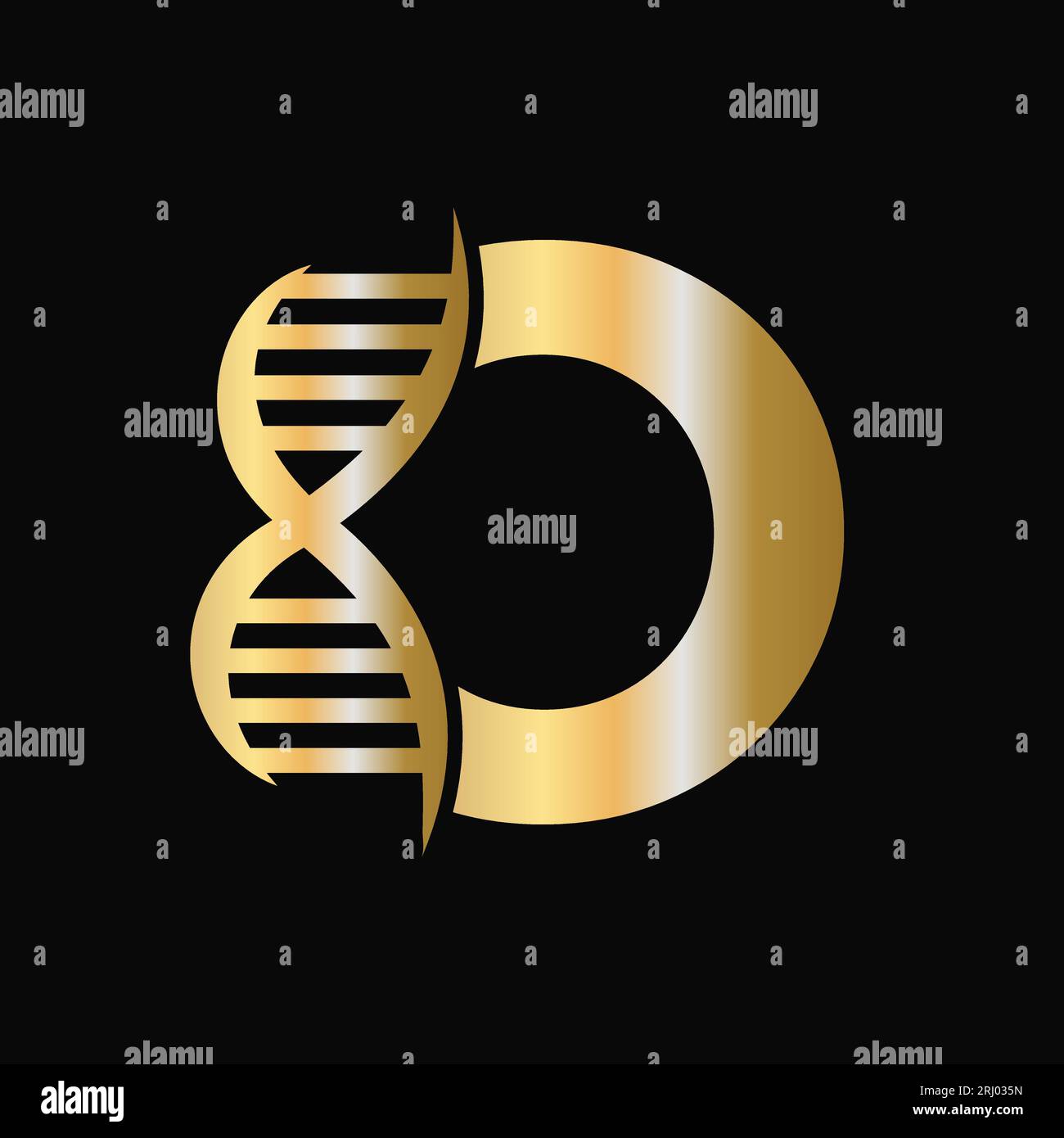 Letter O DNA Logo Design Concept With DNA Cell Icon. Health Care Symbol ...