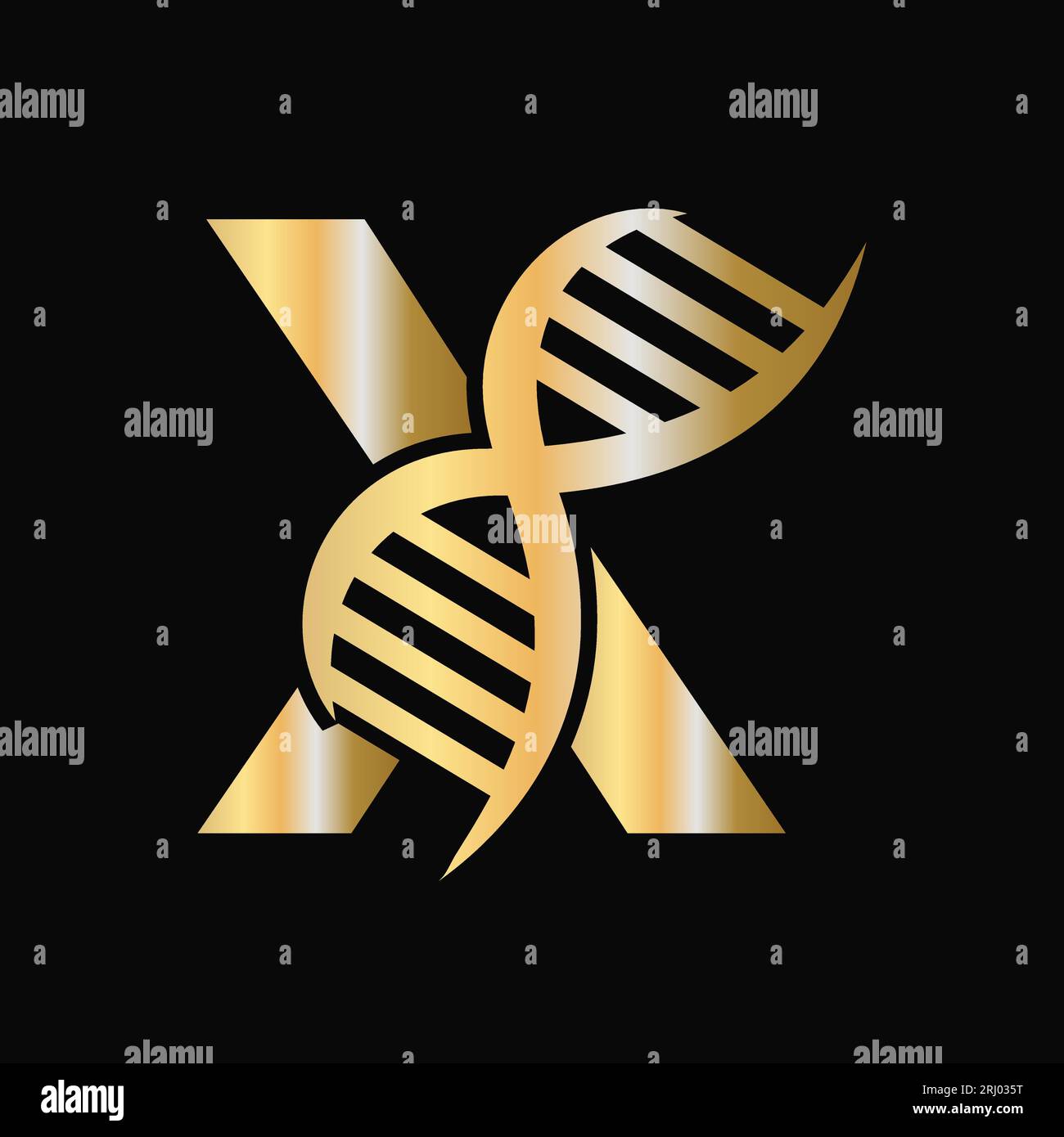 Letter X DNA Logo Design Concept With DNA Cell Icon. Health Care Symbol ...