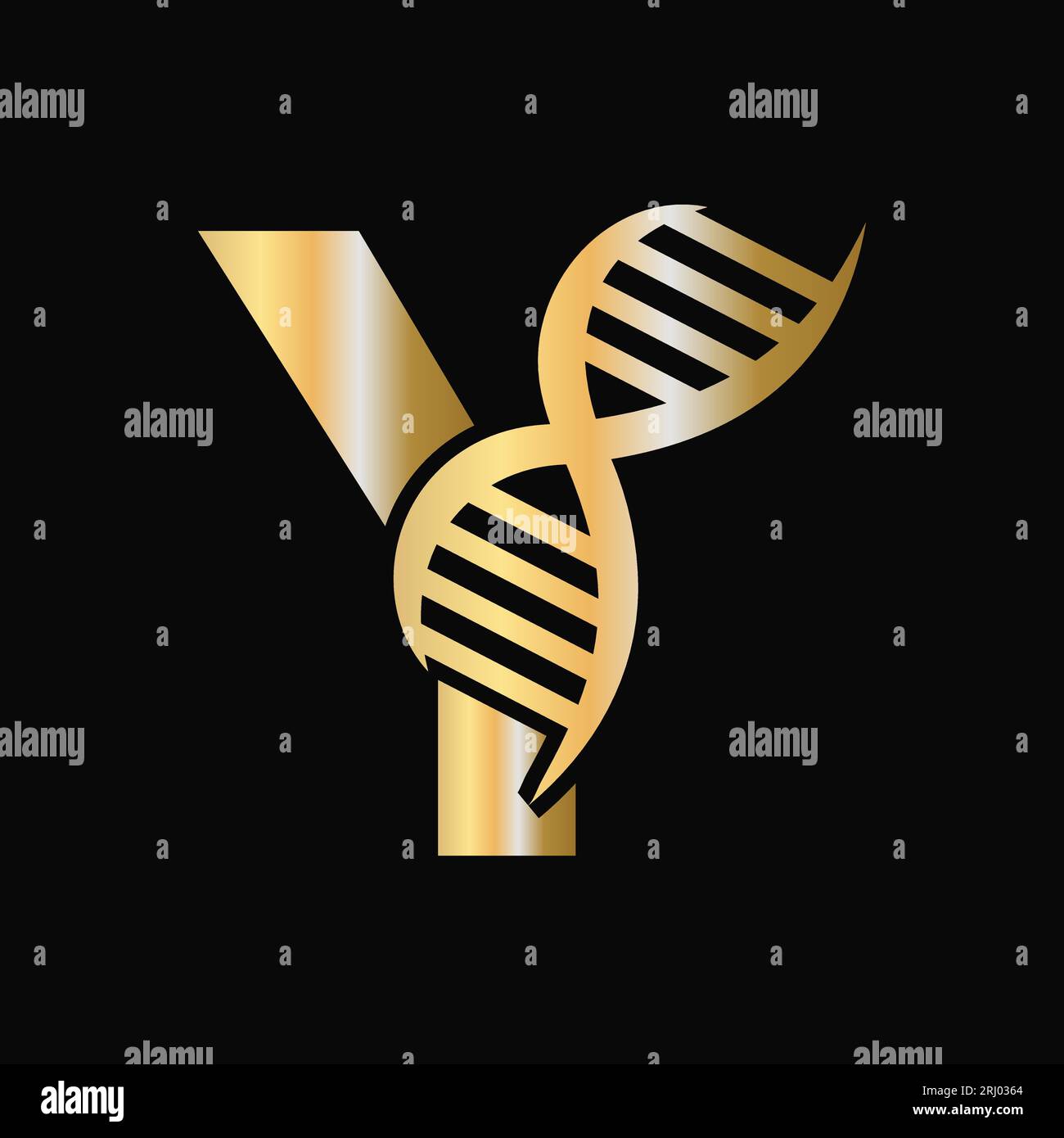 Letter Y DNA Logo Design Concept With DNA Cell Icon. Health Care Symbol ...