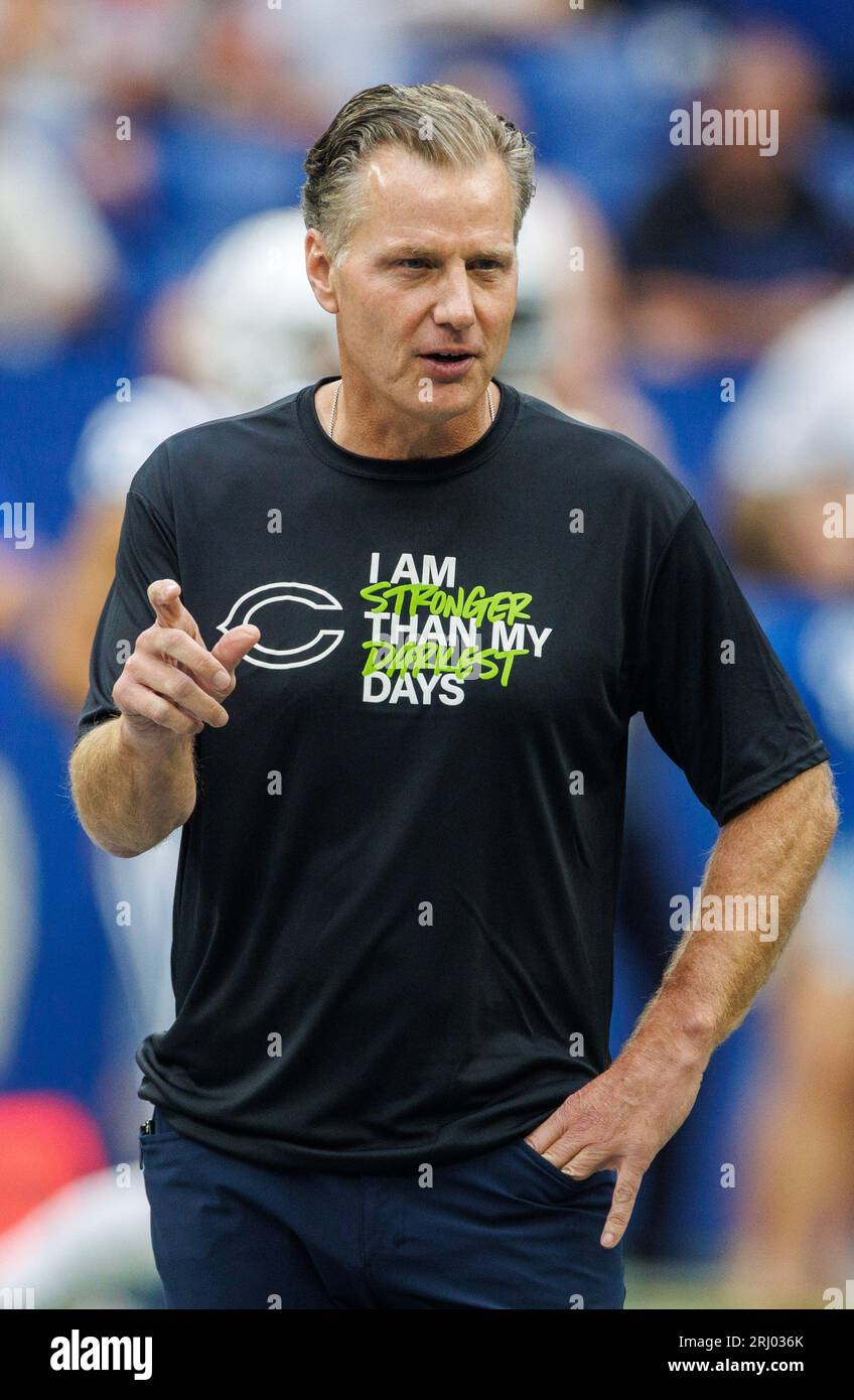 August 19, 2023: Chicago Bears head coach Matt Eberflus during pregame ...