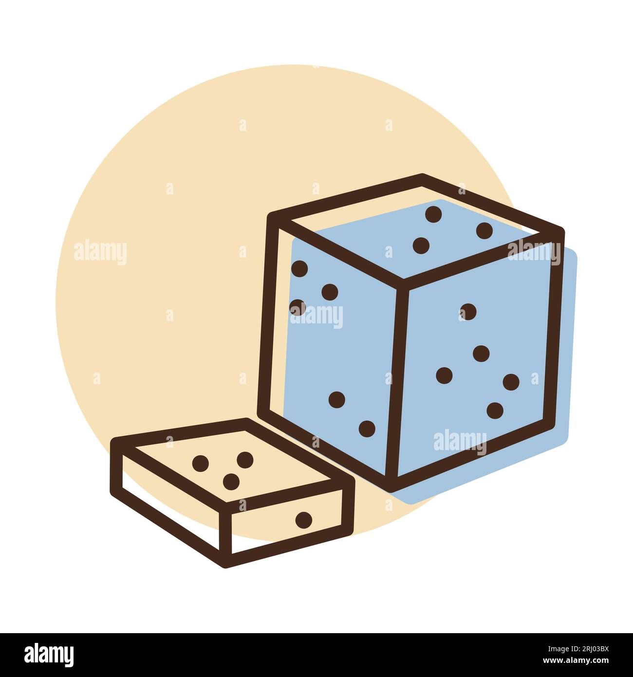 Feta cheese cubes vector icon. Dairy product sign. Graph symbol for ...