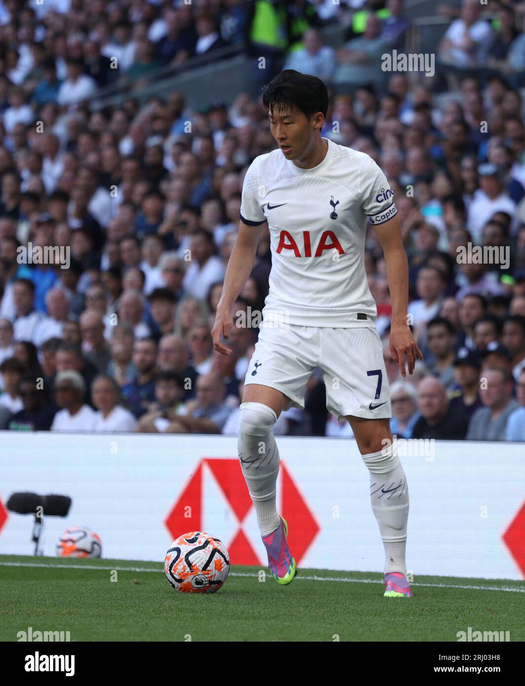 London, UK. 19th Aug, 2023. Heung-Min Son (TH) at the Tottenham Hotspur v Manchester United EPL ...