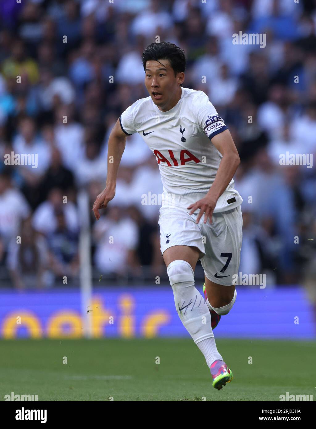 London, UK. 19th Aug, 2023. Heung-Min Son (TH) at the Tottenham Hotspur v Manchester United EPL ...