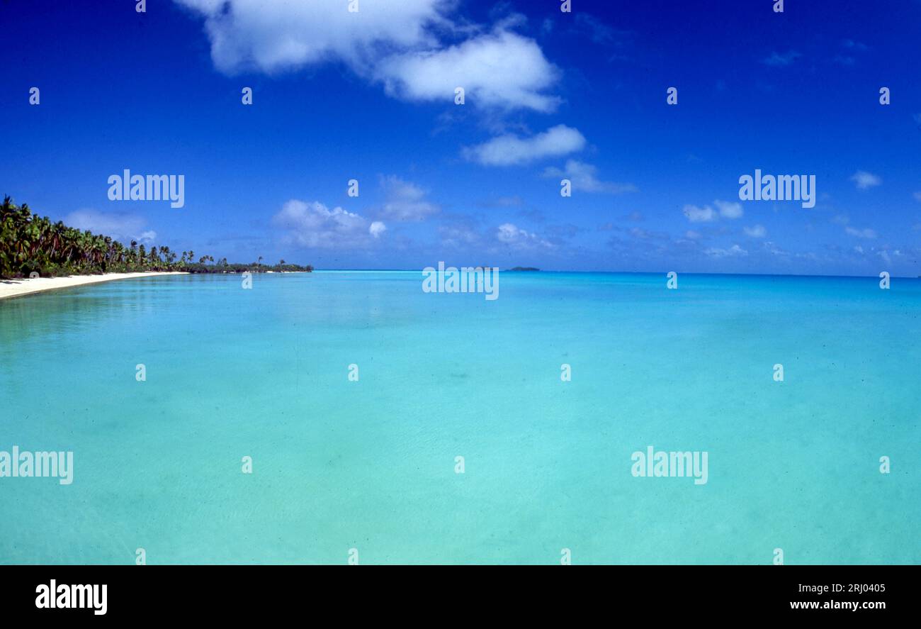 Scenery from Aitutaki Lagoon, Cook Islands, southern Pacific Stock ...