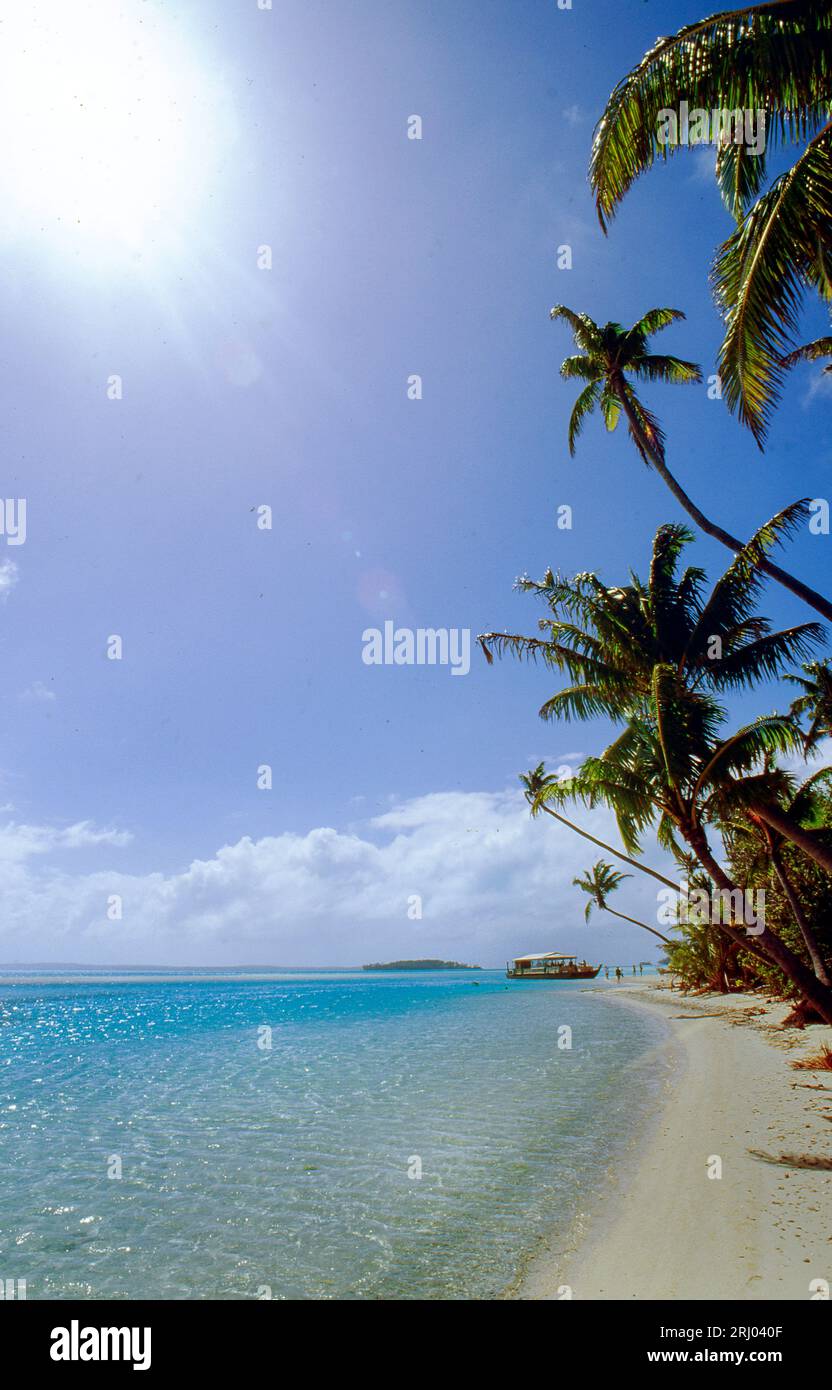Scenery from Aitutaki Lagoon, Cook Islands, southern Pacific Stock ...