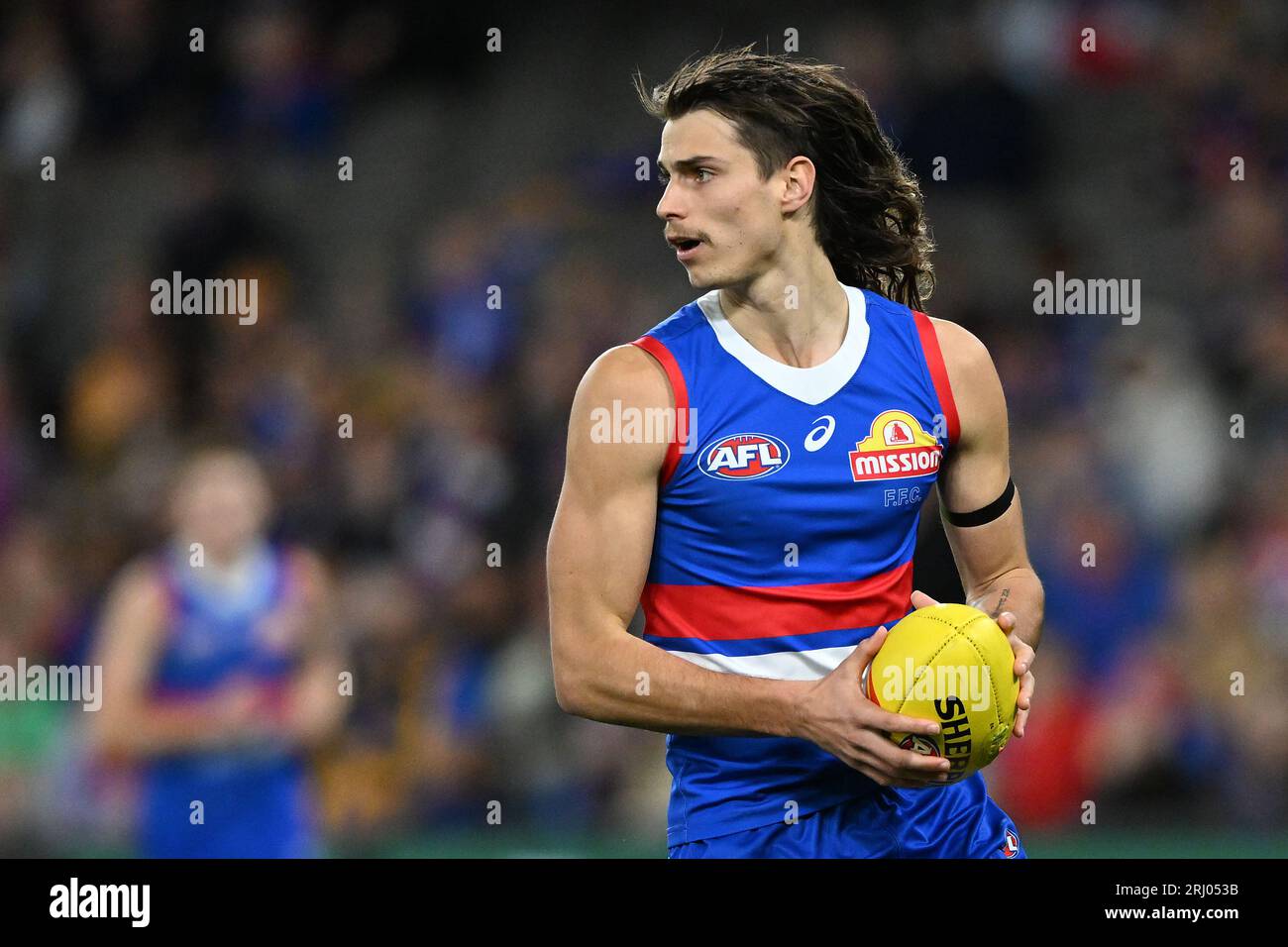 Melbourne, Australia. 20th Aug, 2023. Caleb Poulter of Western Bulldogs ...