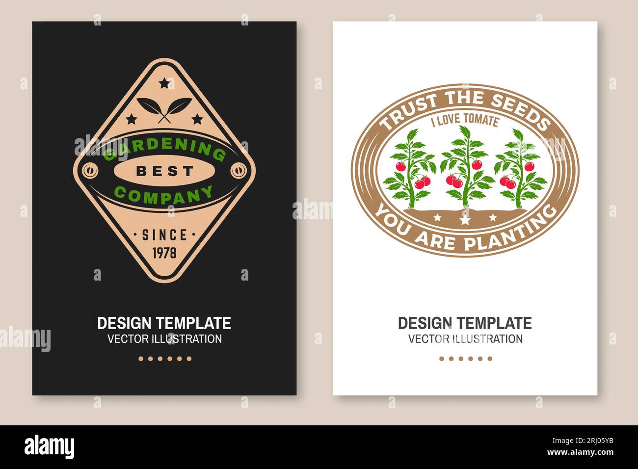 Set of gardening and yard work services poster, banner. Vector ...