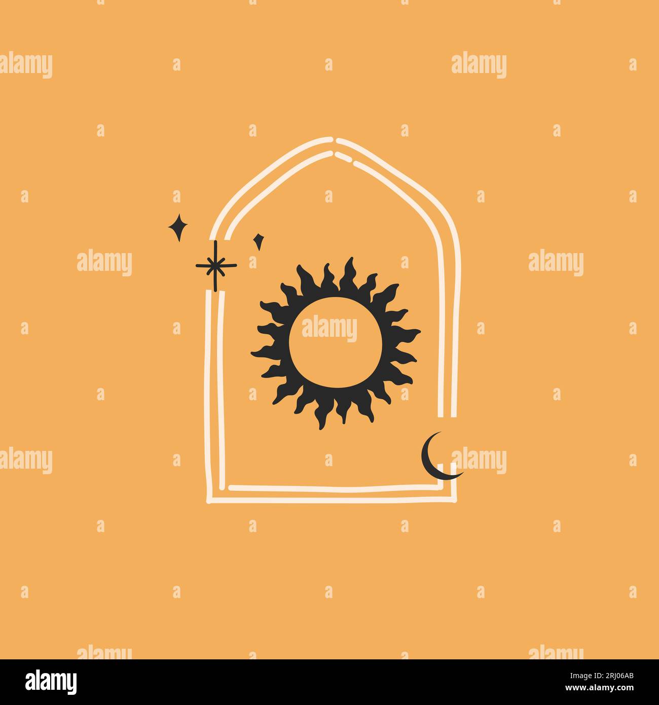 Hand drawn vector abstract graphic illustration with logo element ...