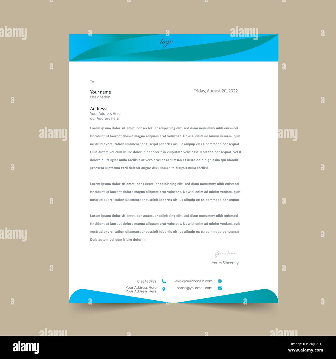 Elegant Modern Letterhead Pad Template Design Stock Vector Image & Art ...