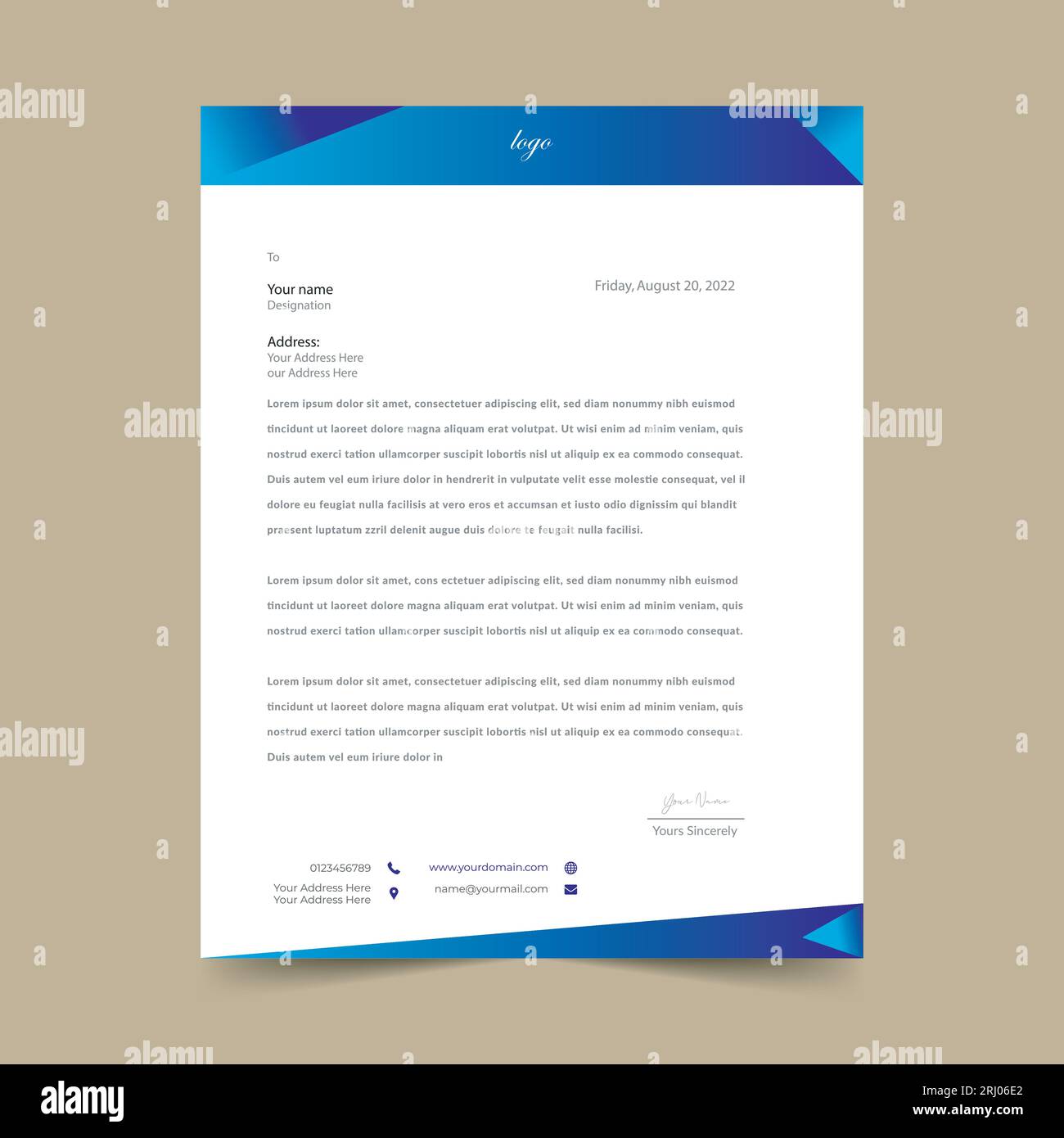 Elegant Modern Letterhead Pad Template Design Stock Vector Image & Art ...