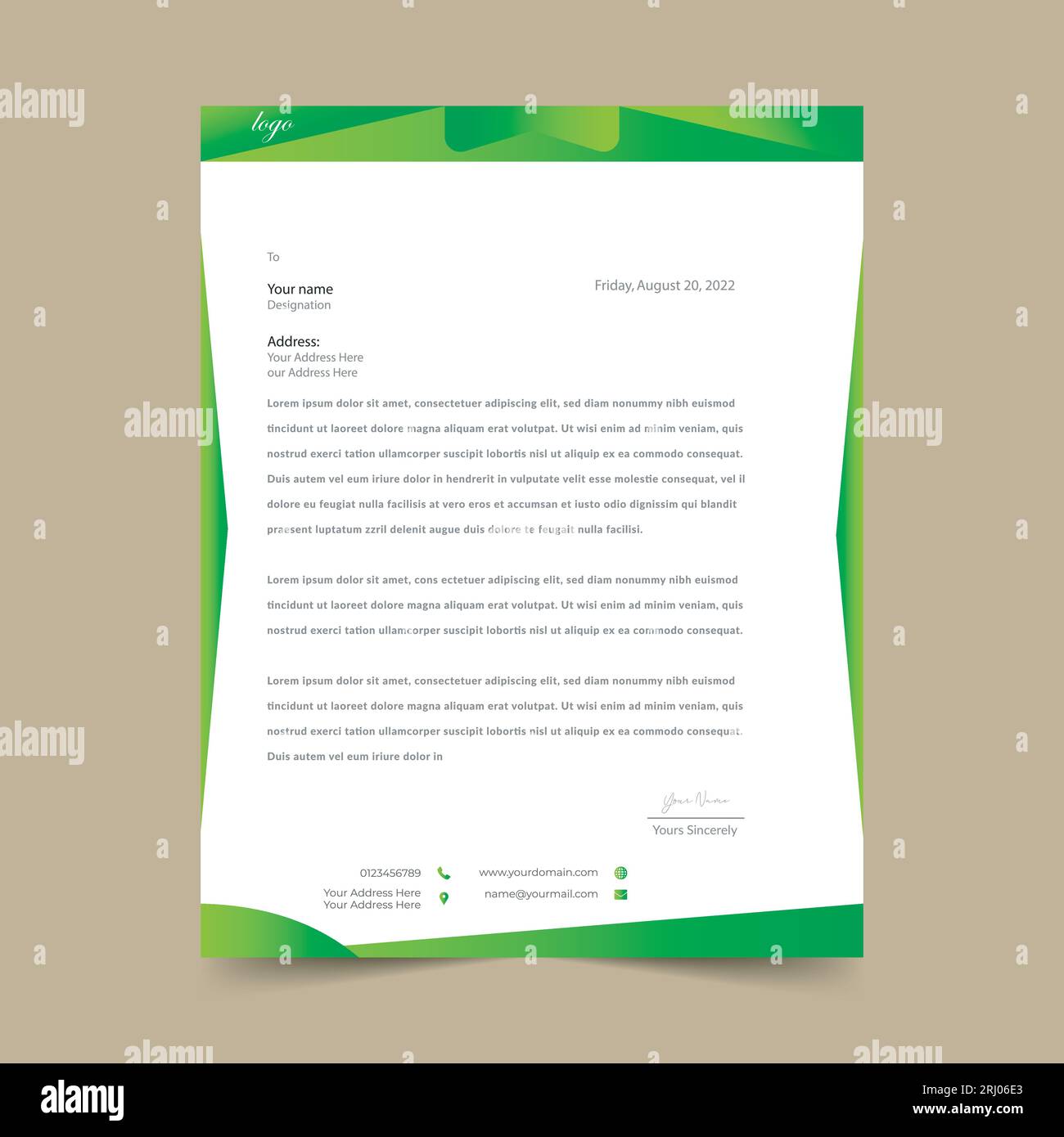 Elegant Modern Letterhead Pad Template Design Stock Vector Image & Art ...