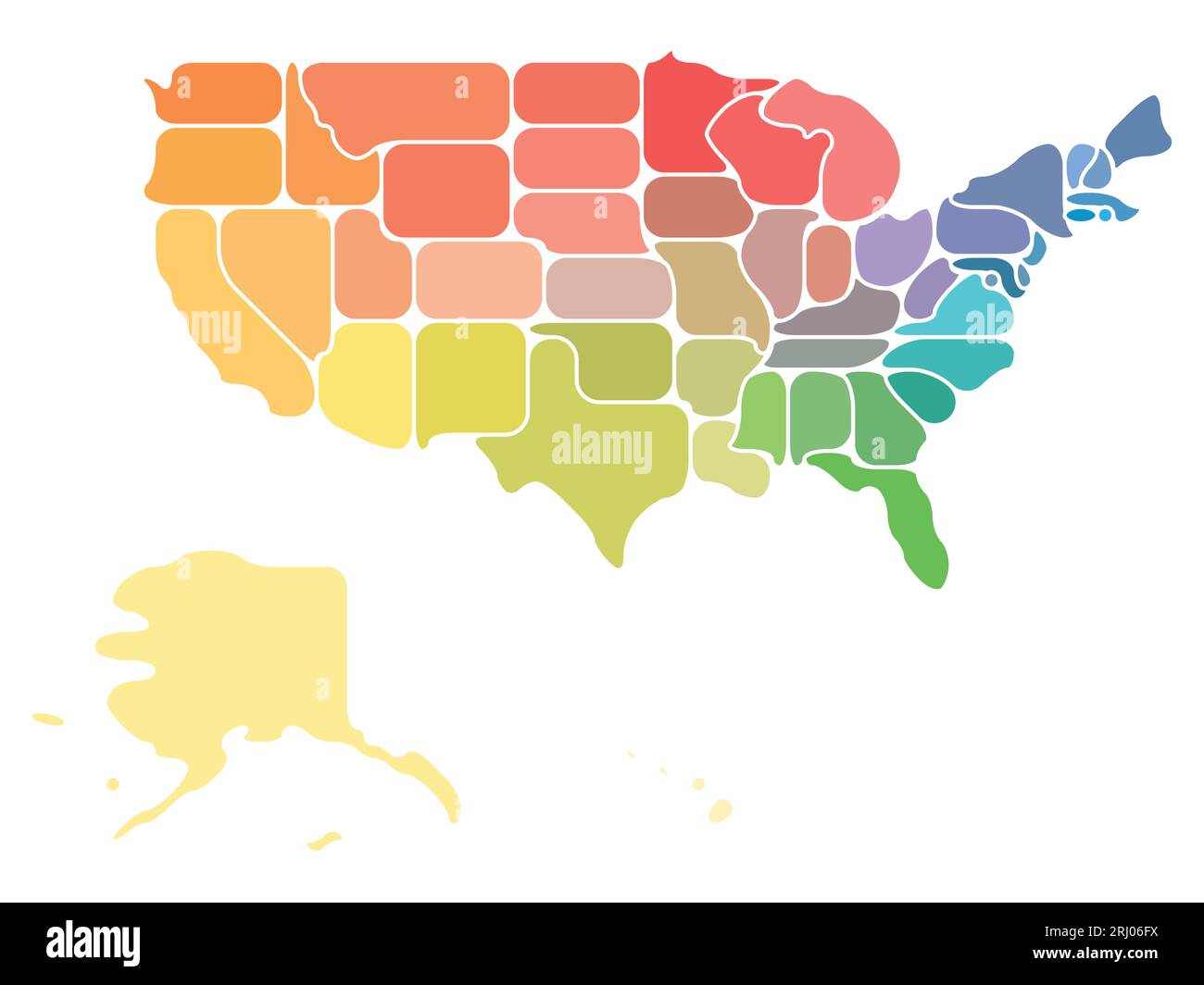 Usa blank map state borders hi-res stock photography and images - Alamy
