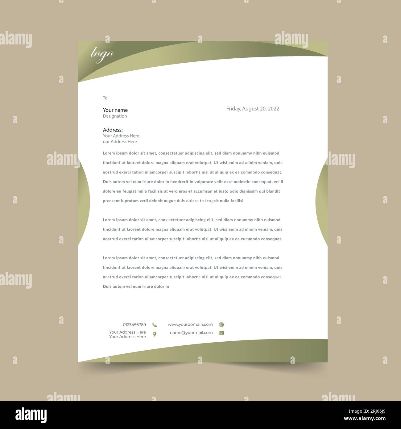 Elegant Modern Letterhead Pad Template Design Stock Vector Image & Art ...