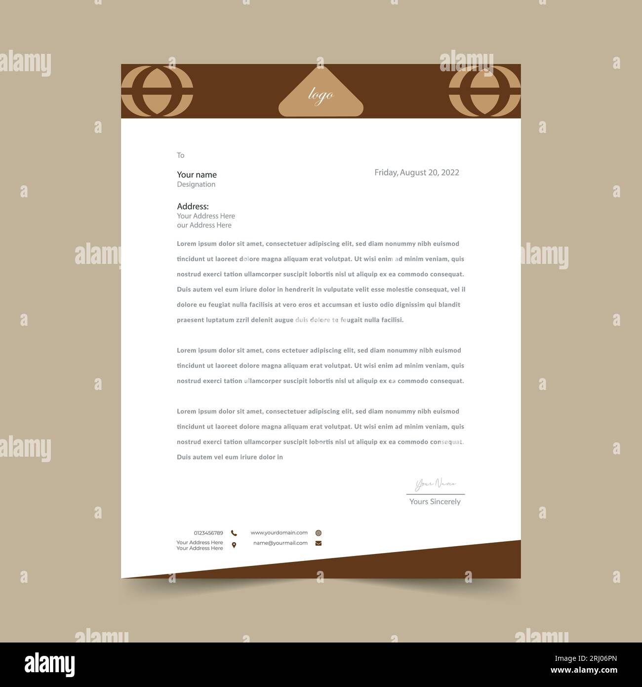 Elegant Modern Letterhead Pad Template Design Stock Vector Image & Art ...