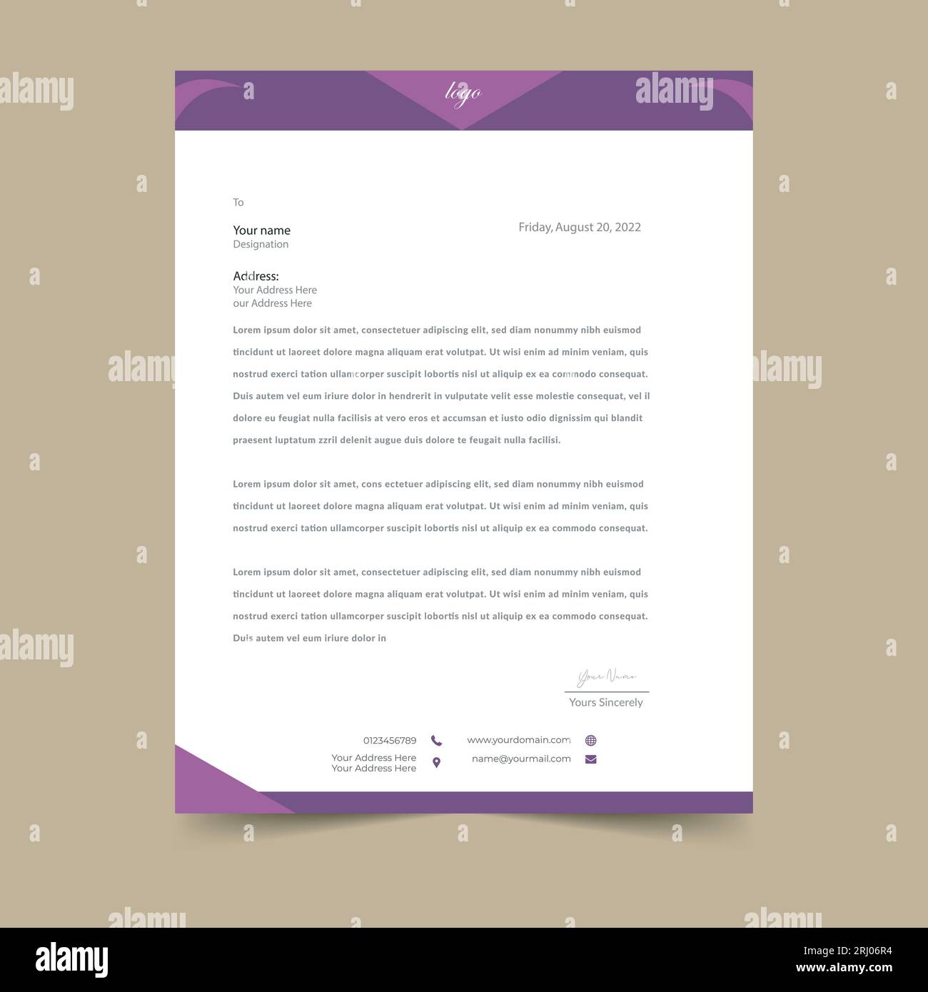 Elegant Modern Letterhead Pad Template Design Stock Vector Image & Art ...