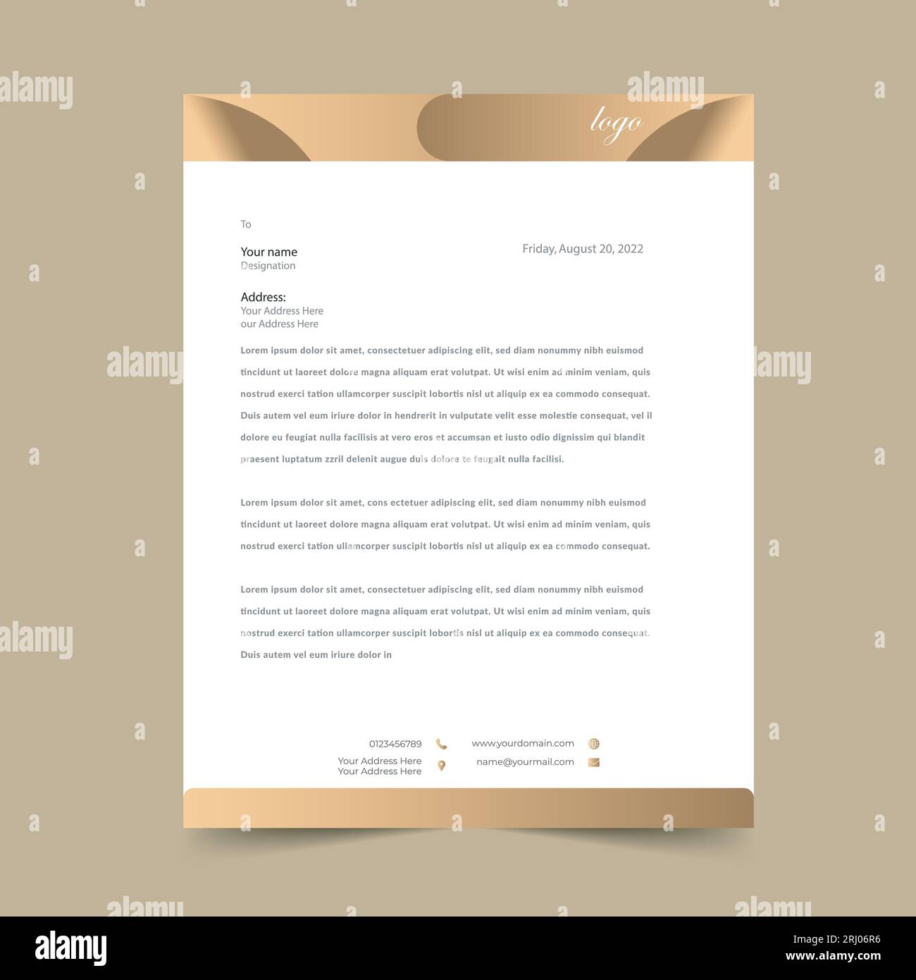 Elegant Modern Letterhead Pad Template Design Stock Vector Image & Art ...