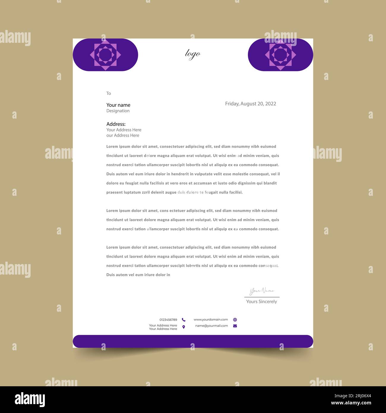 Elegant Modern Letterhead Pad Template Design Stock Vector Image & Art ...