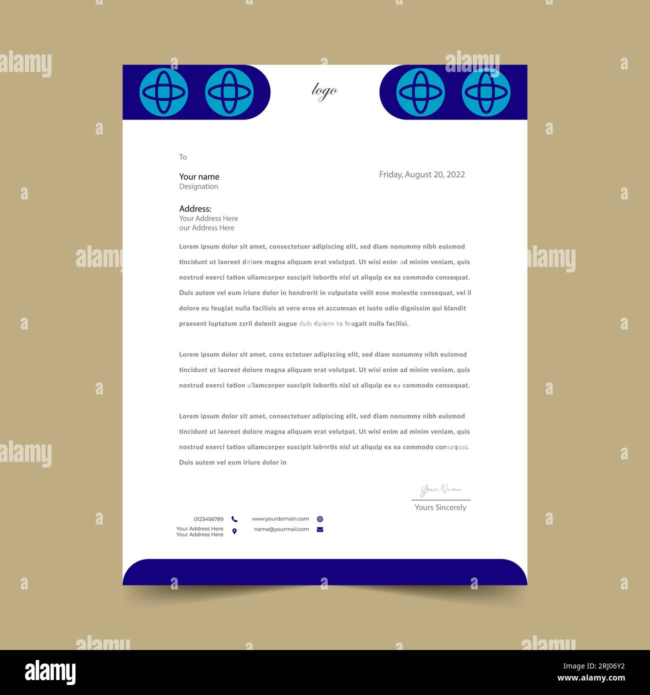 Elegant Modern Letterhead Pad Template Design Stock Vector Image & Art ...