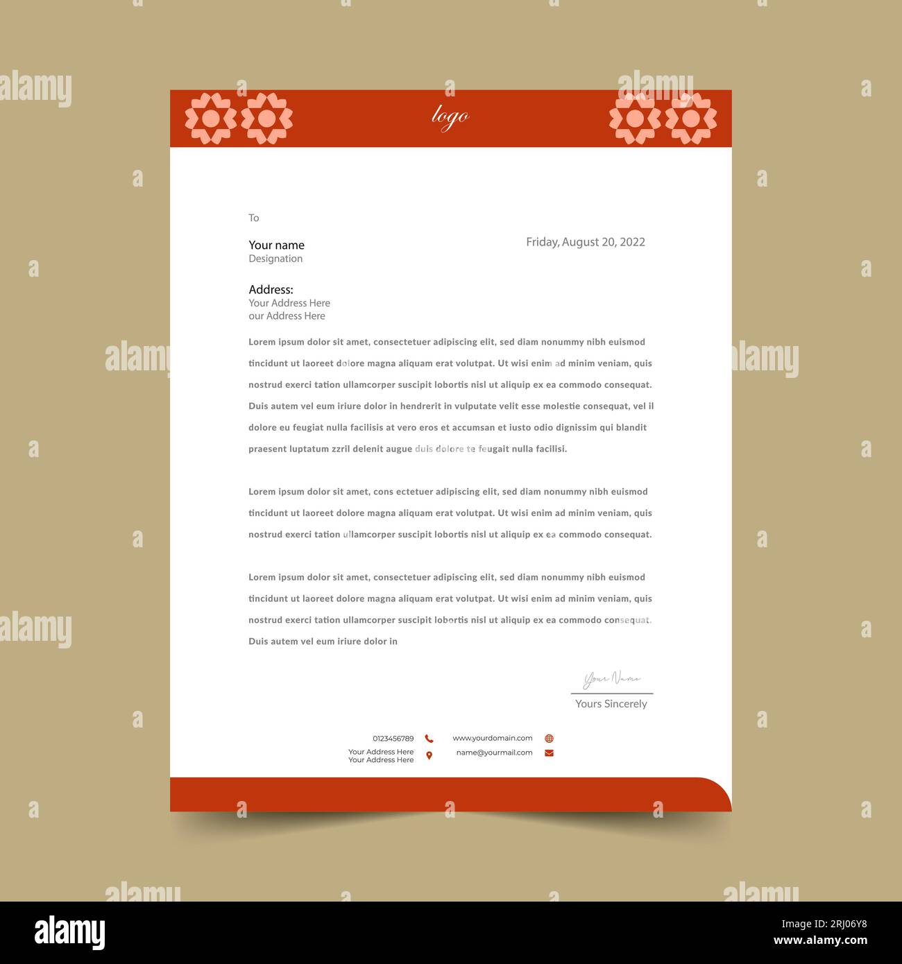 Elegant Modern Letterhead Pad Template Design Stock Vector Image & Art ...