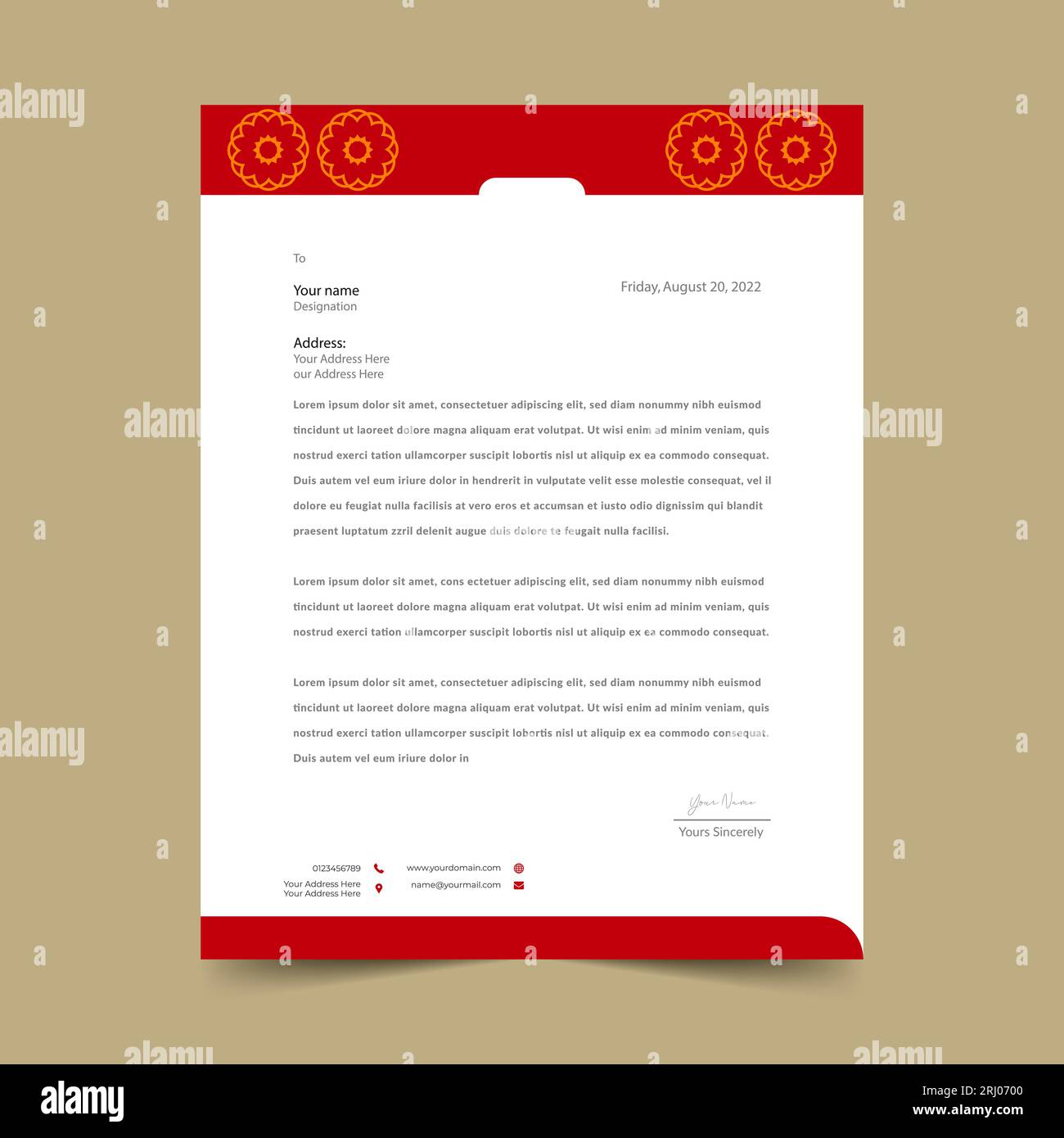 Elegant Modern Letterhead Pad Template Design Stock Vector Image & Art ...