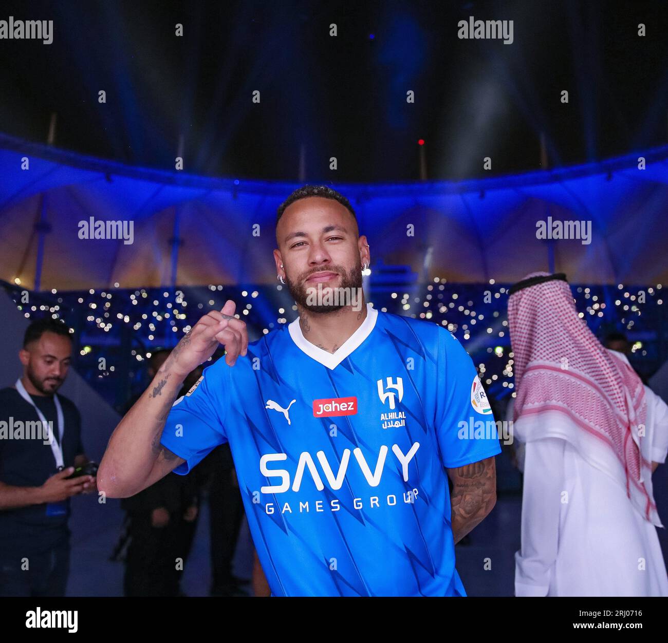 Riyadh, Saudi Arabia. 19th Aug 2023. Neymar Jr is presented as new Al ...