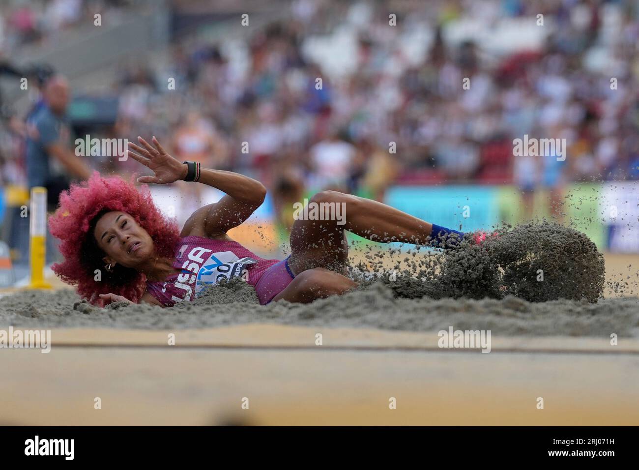 Taliyah Brooks, of the United States, competes in the Heptathlon- Long ...