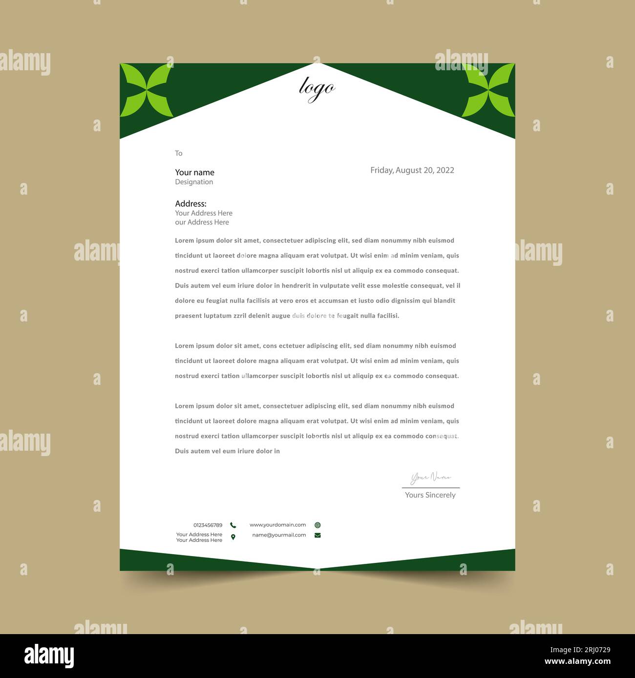 Elegant Modern Letterhead Pad Template Design Stock Vector Image & Art ...