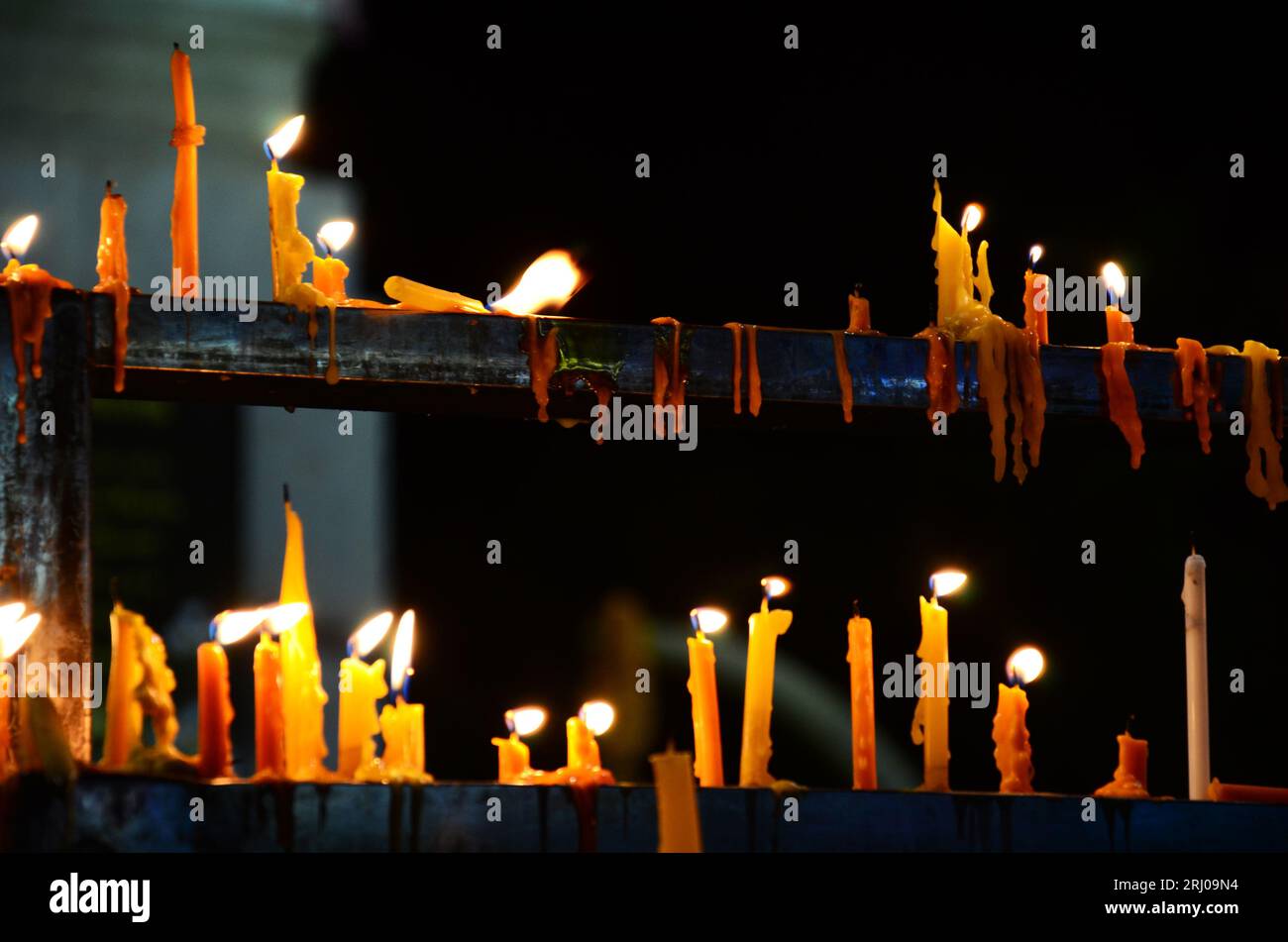 Candle sacrificial offerings for thai people and foreign travel visit ...