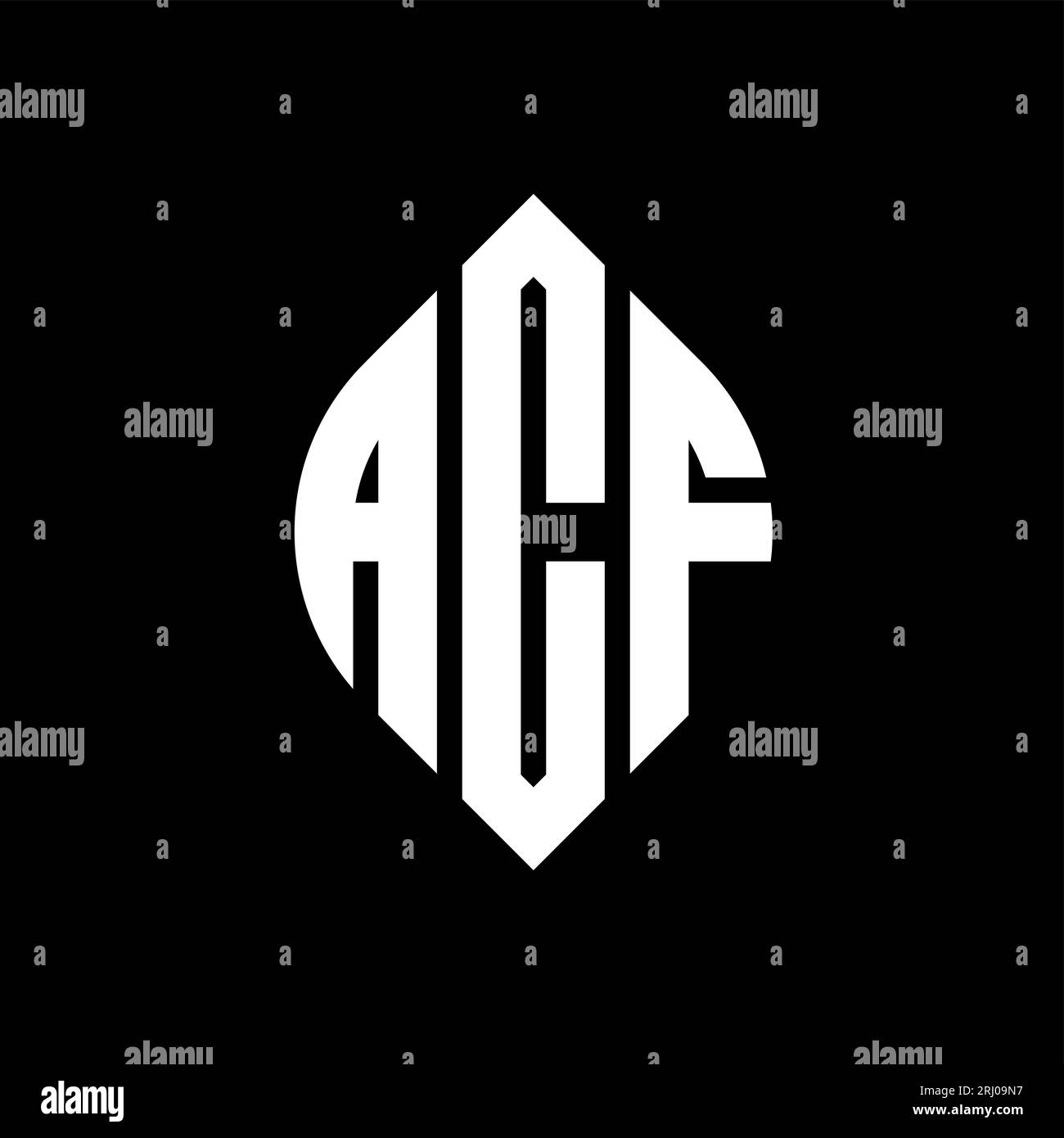 ACF circle letter logo design with circle and ellipse shape. ACF ...
