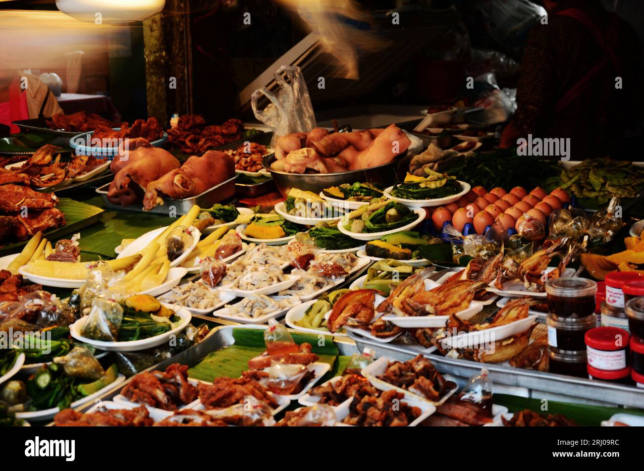 Lifestyle of hawker stall and variety local traditional thai food ...