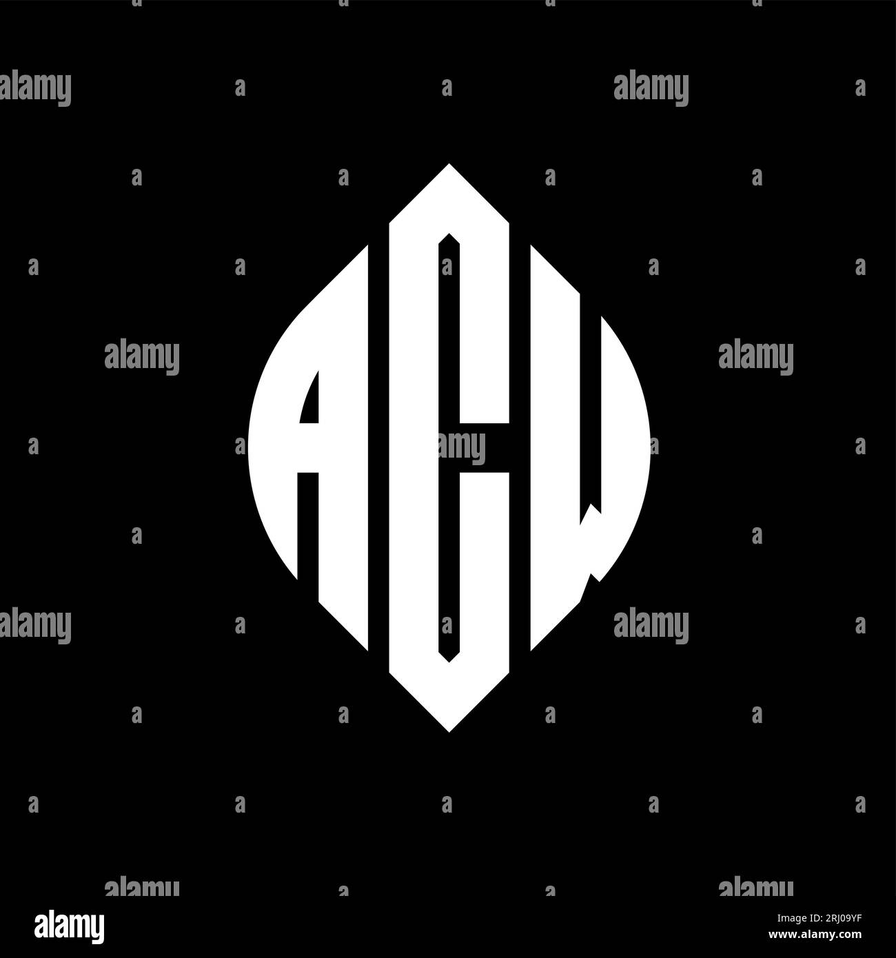 ACW circle letter logo design with circle and ellipse shape. ACW ...