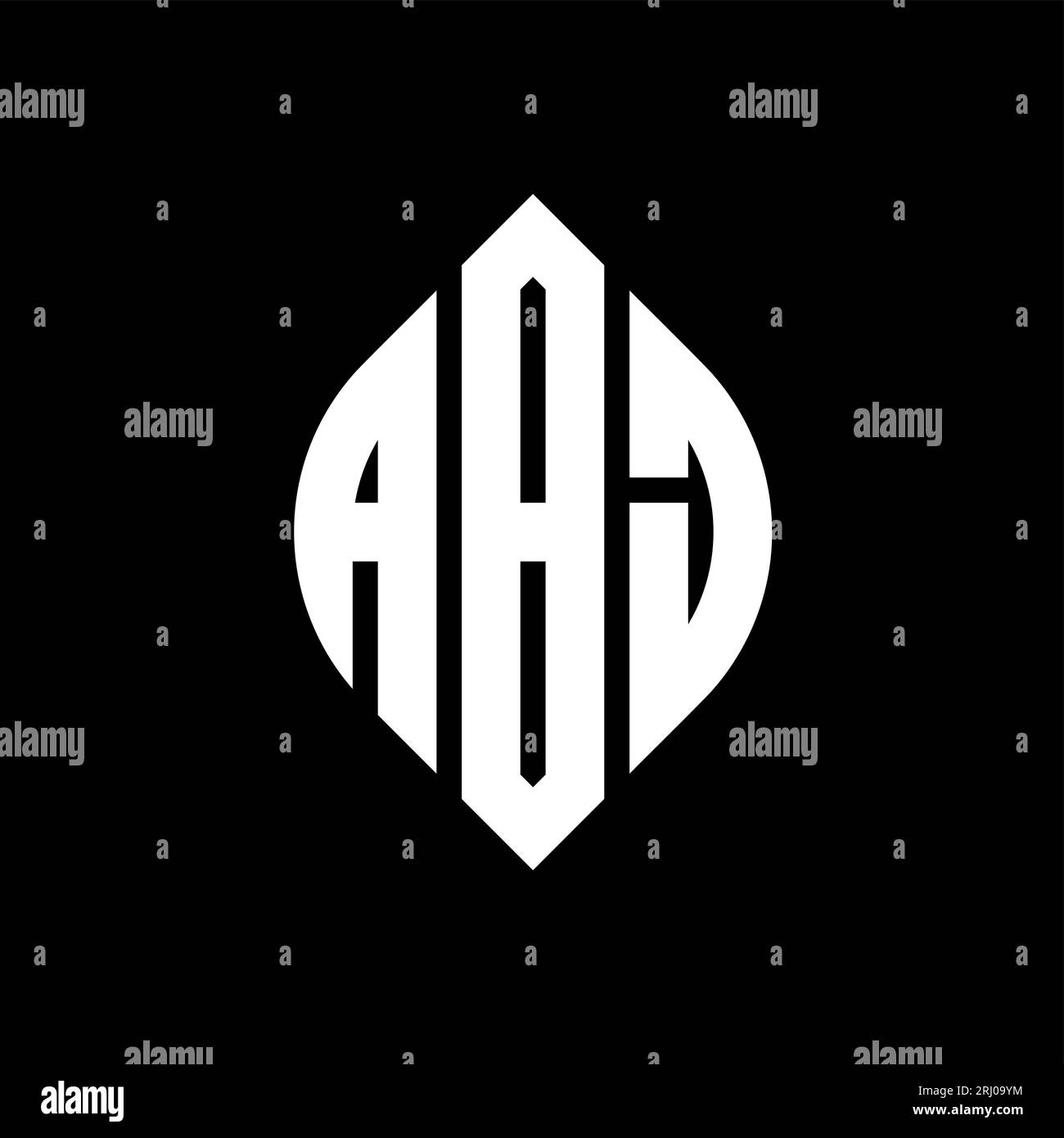 ABJ circle letter logo design with circle and ellipse shape. ABJ ...