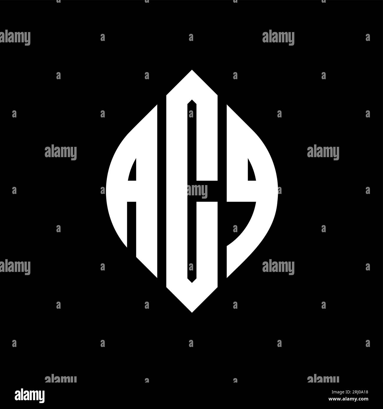 ACQ circle letter logo design with circle and ellipse shape. ACQ ...
